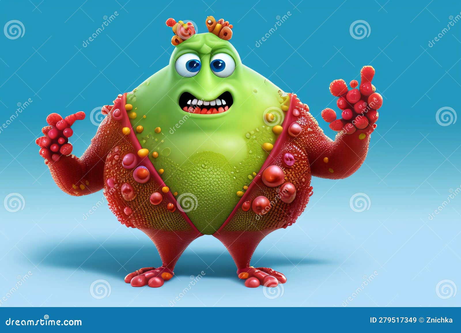 A Dangerous and Ugly Virus Character with a Hilarious Expression Stock ...