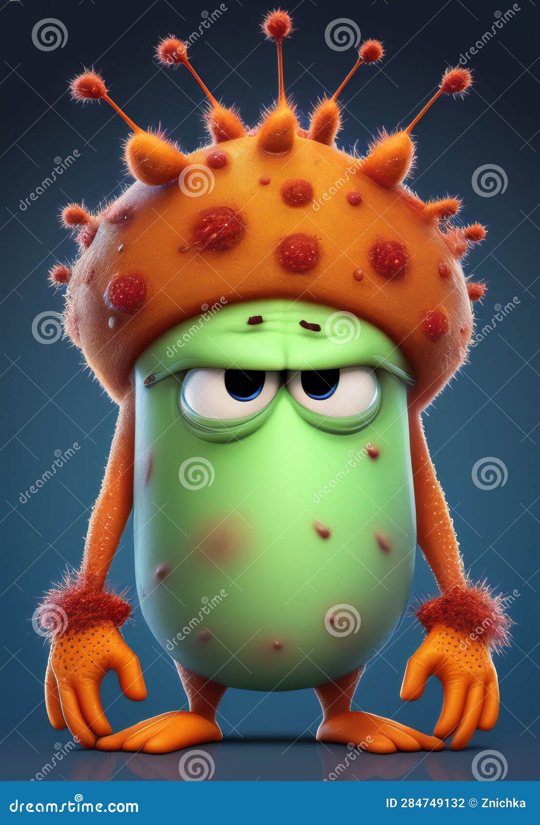 A Dangerous and Ugly Virus Character with a Hilarious Expression Stock ...
