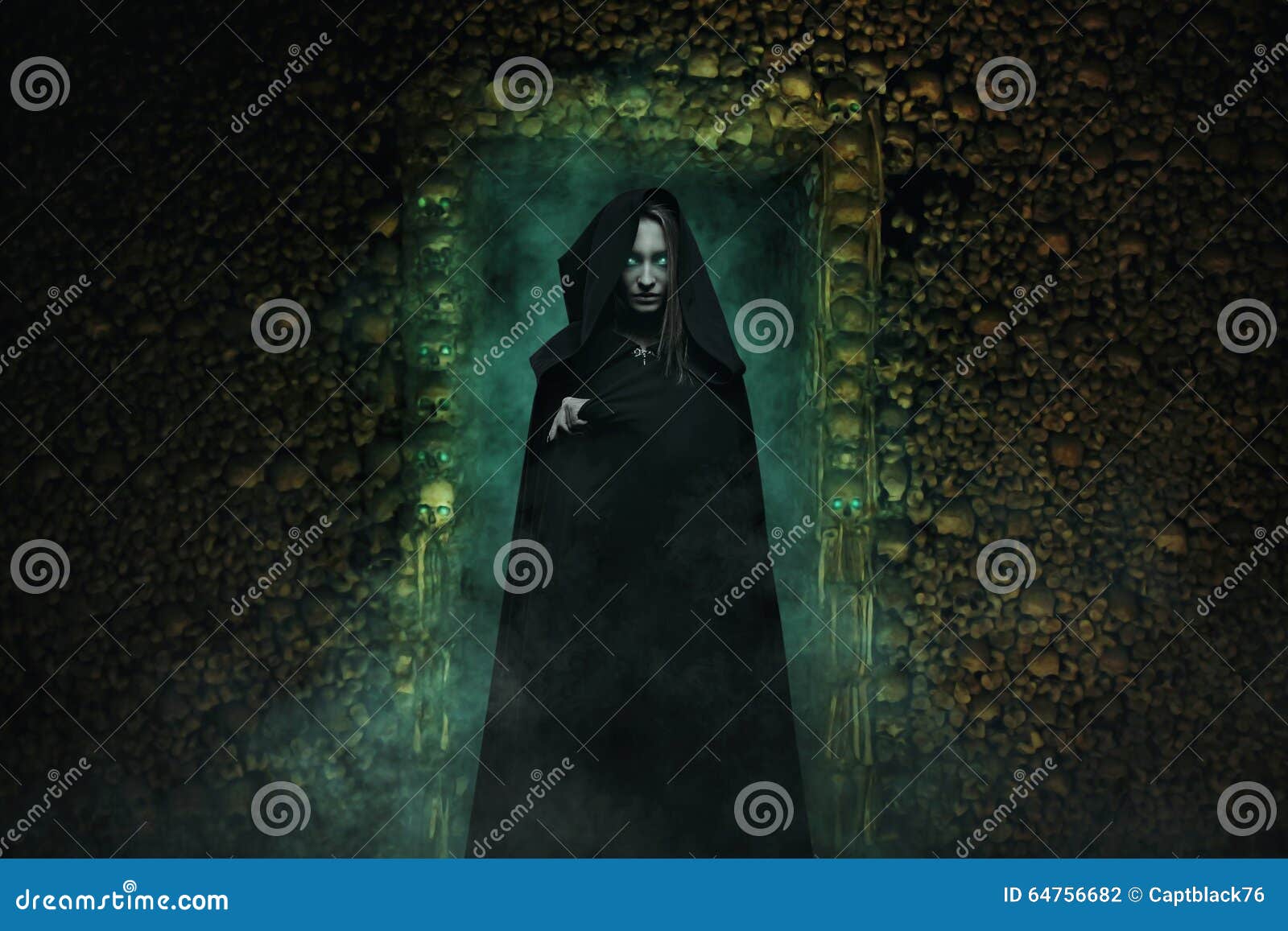 Horror And Fantasy Concept. Satan On Hell. Monster With Sharp Thorns ...