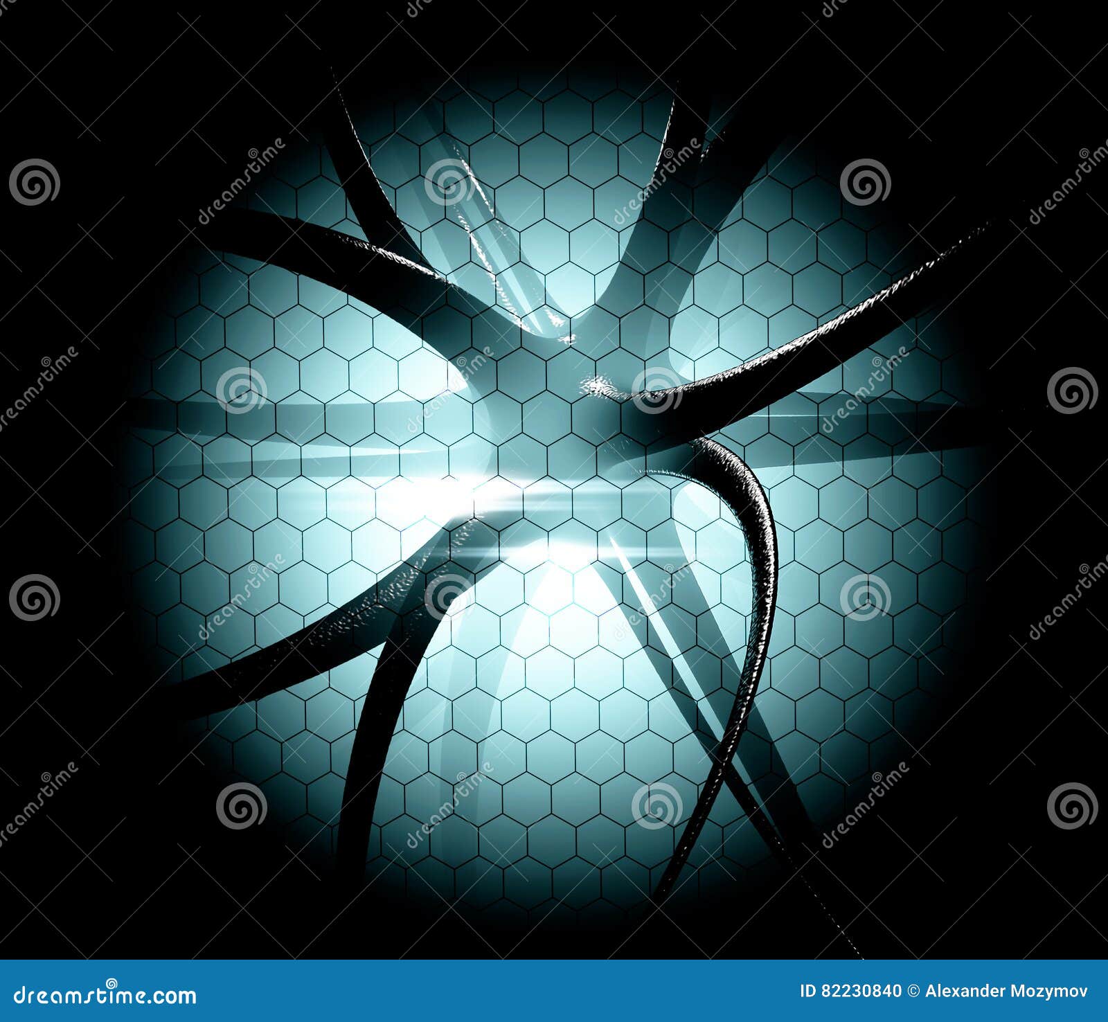 Dangerous Virus with Backlight with Hexagonal Cell Stock Illustration ...