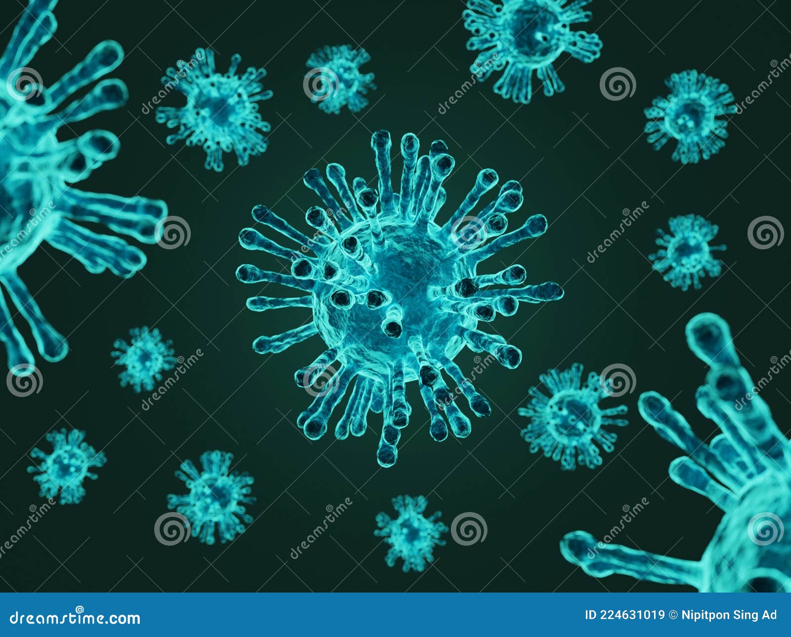 Dangerous Virus Under Microscope, Bacteria Virus or Germs Microorganism ...