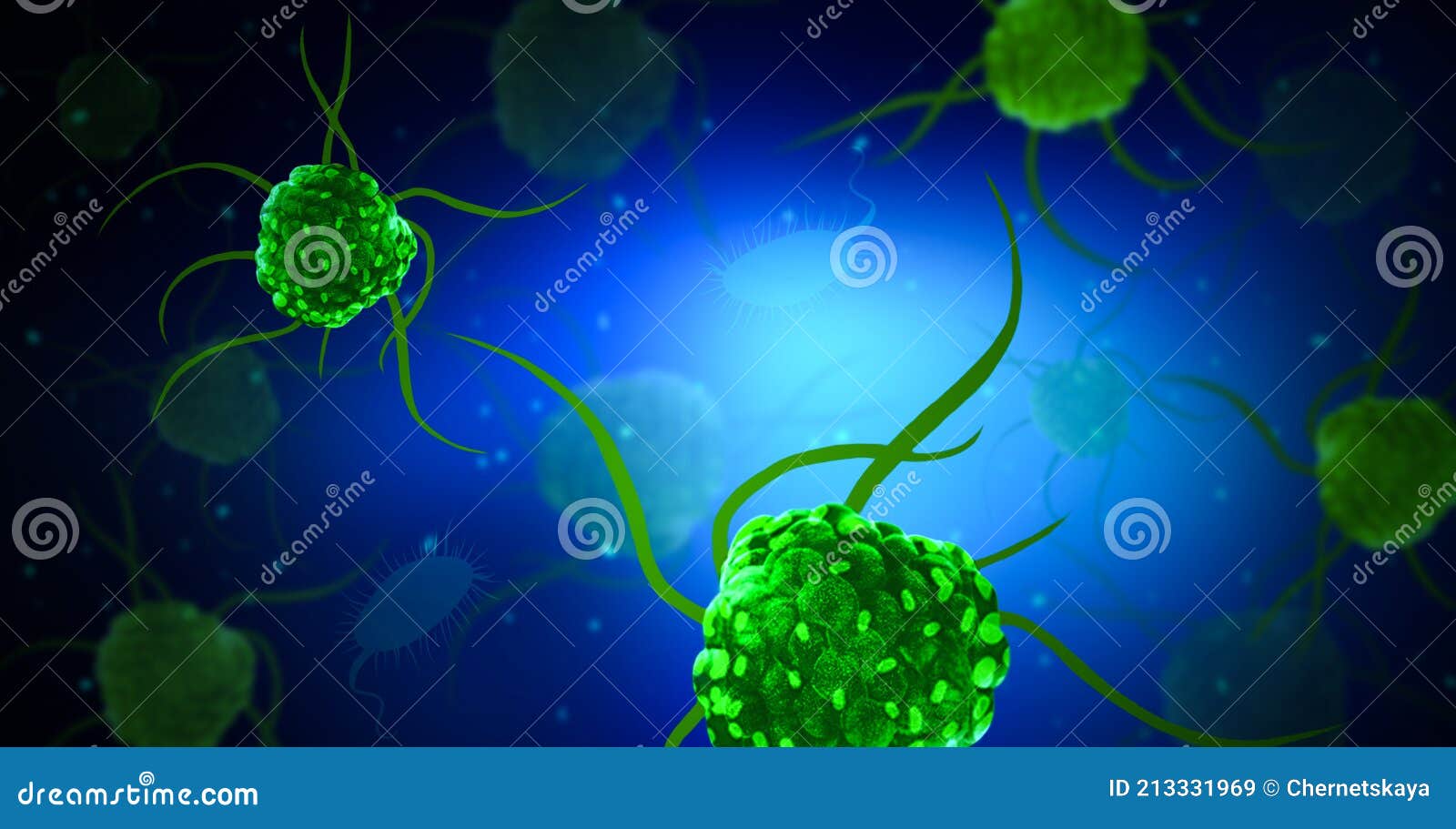 Dangerous Virus Under Microscope, Illustration. Laboratory Research ...