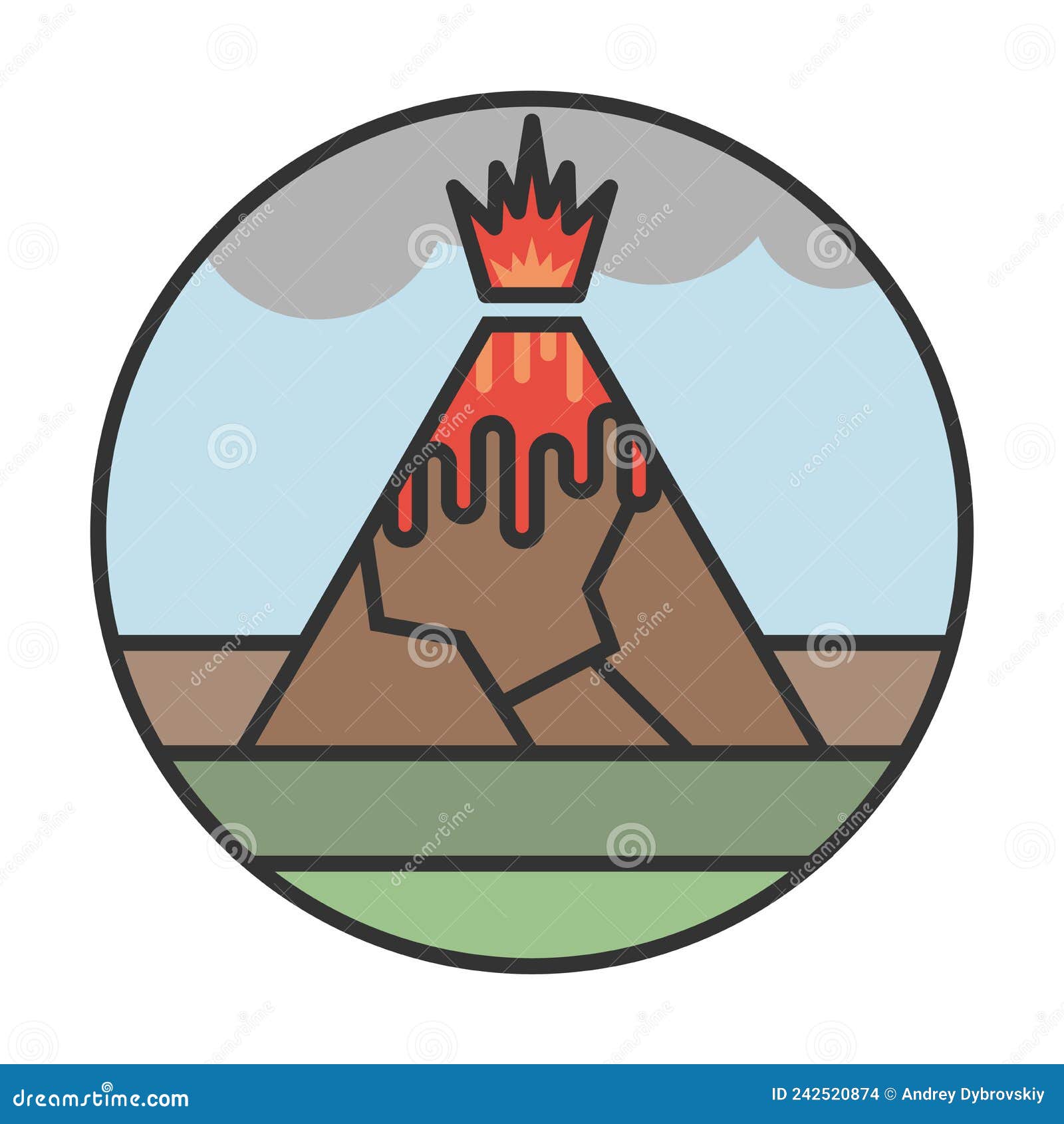 Dangerous Volcanic Eruption Stock Vector - Illustration of rock, fire ...