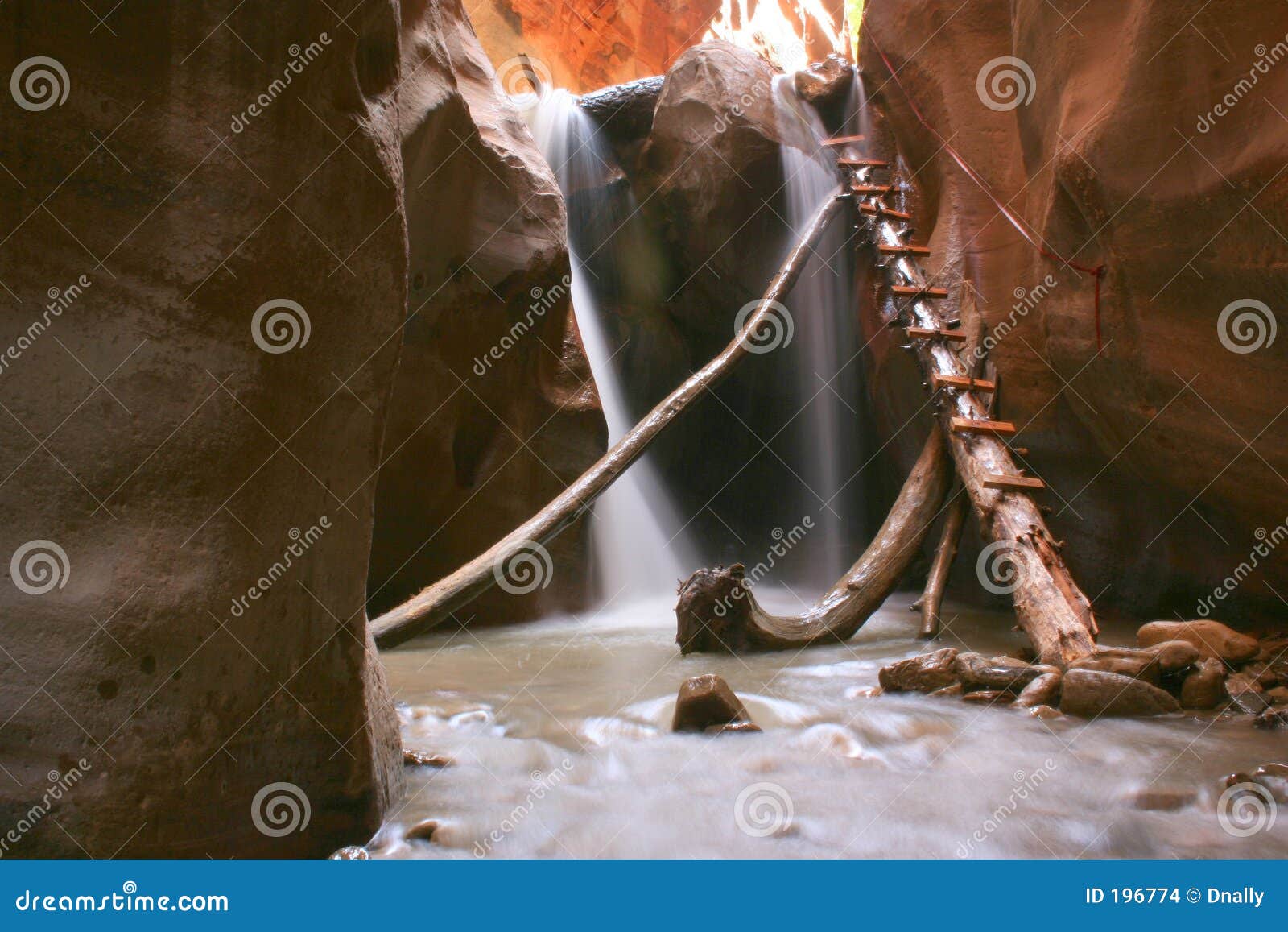 Dangerous Waterfall Ladder Picture. Image: 196774