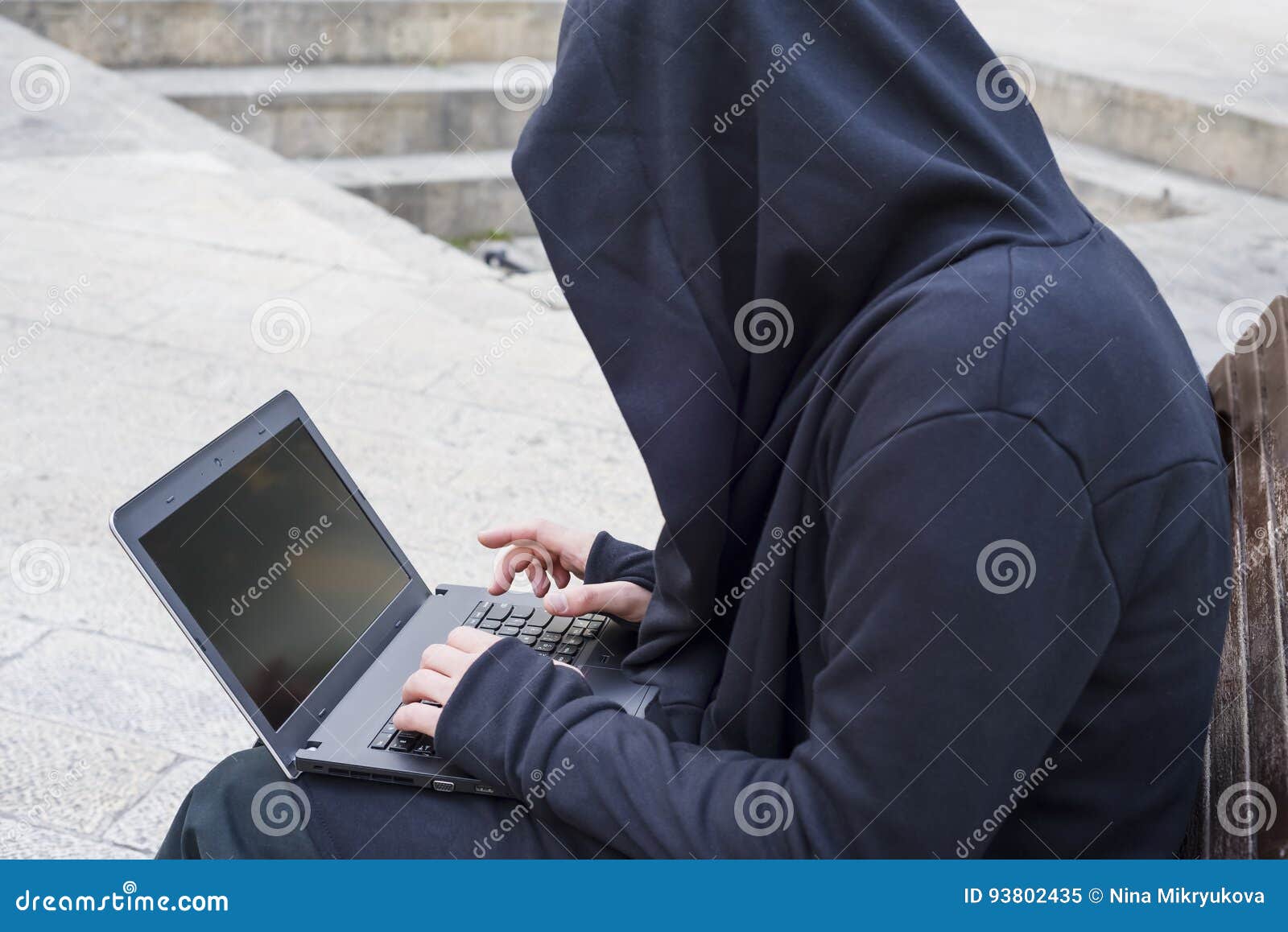 Dangerous Young Hacker Breaking a Secret Code with His Laptop Sitting ...