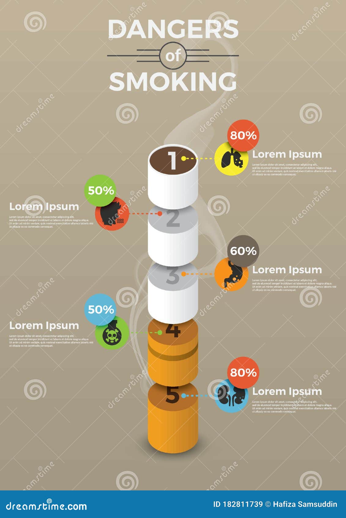 Dangers of smoking design stock vector. Illustration of alert - 182811739