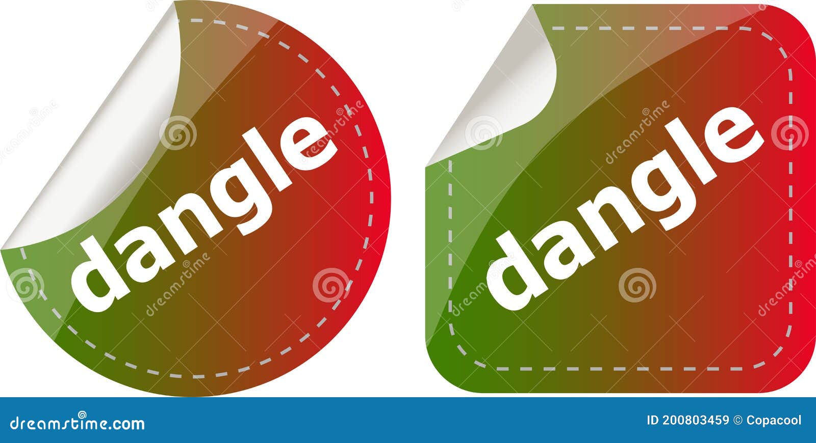 Dangle Word on Stickers Web Button Set, Label, Icon Stock Illustration ...
