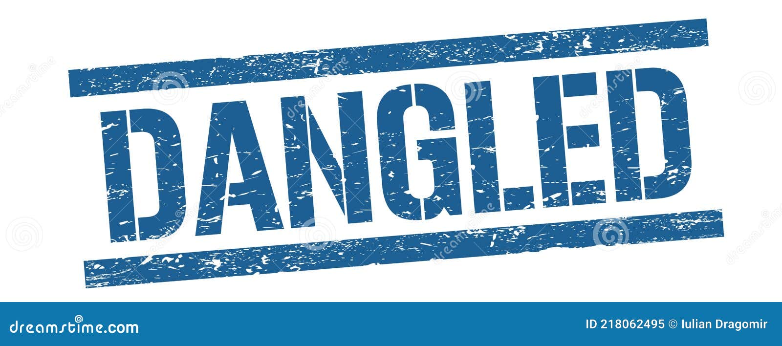 DANGLED Text on Blue Vintage Lines Stamp Stock Illustration ...