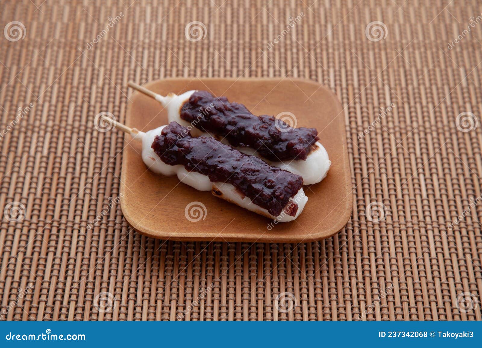 Dango Dumpling with Azuki Red Beans Paste Japanese Confectionery on ...