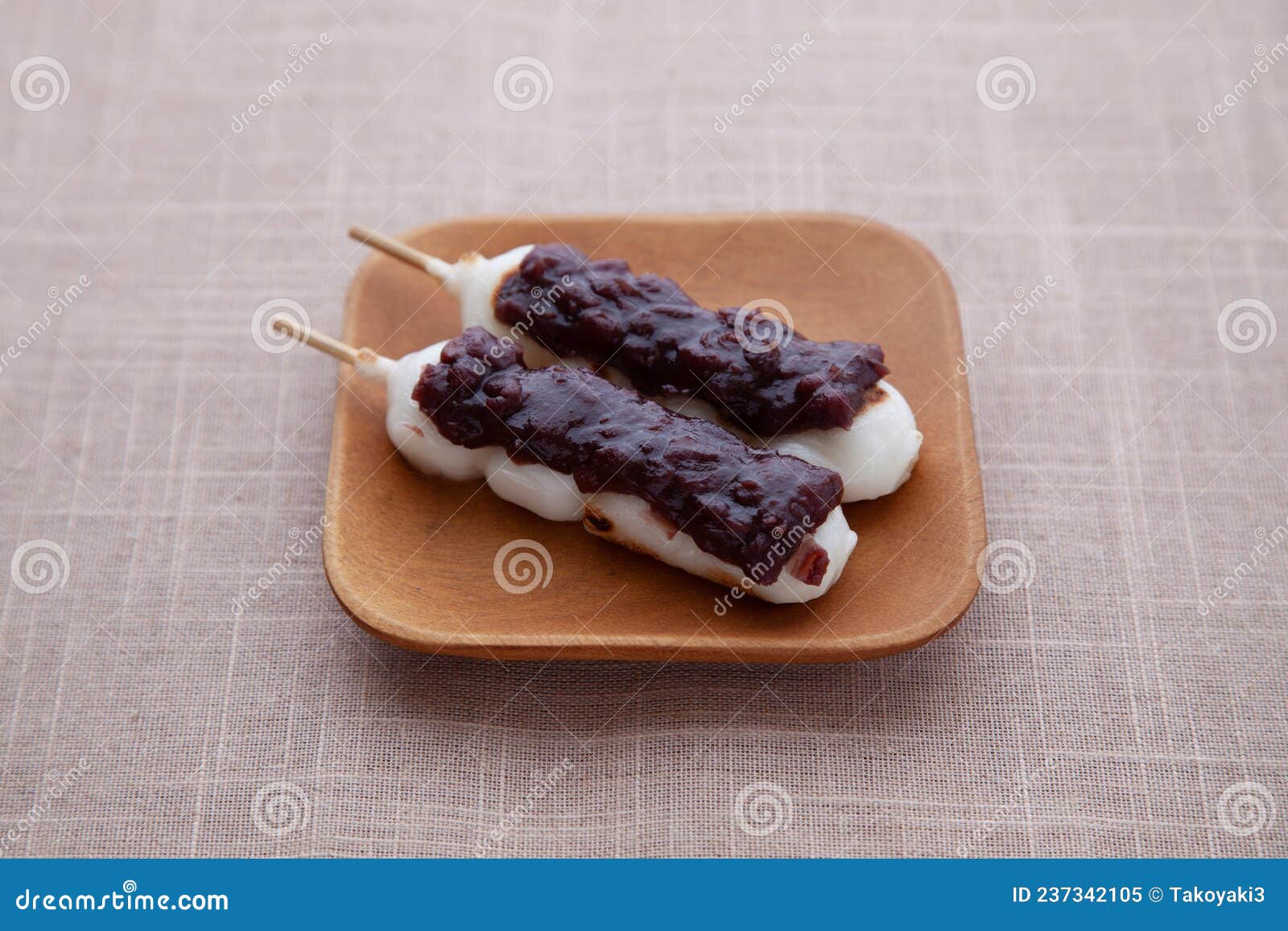 Dango Dumpling with Azuki Red Beans Paste Japanese Confectionery on ...