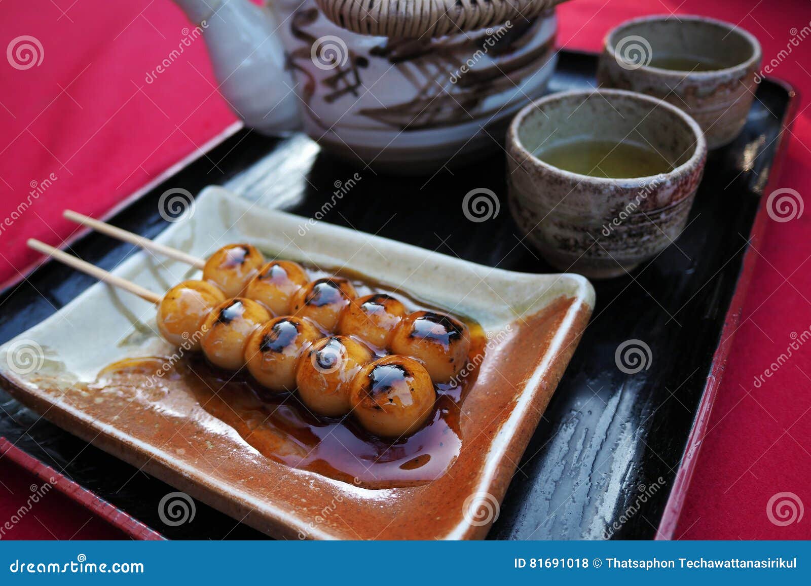 Dango with Green Tea Matcha Stock Photo - Image of green, matcha: 81691018