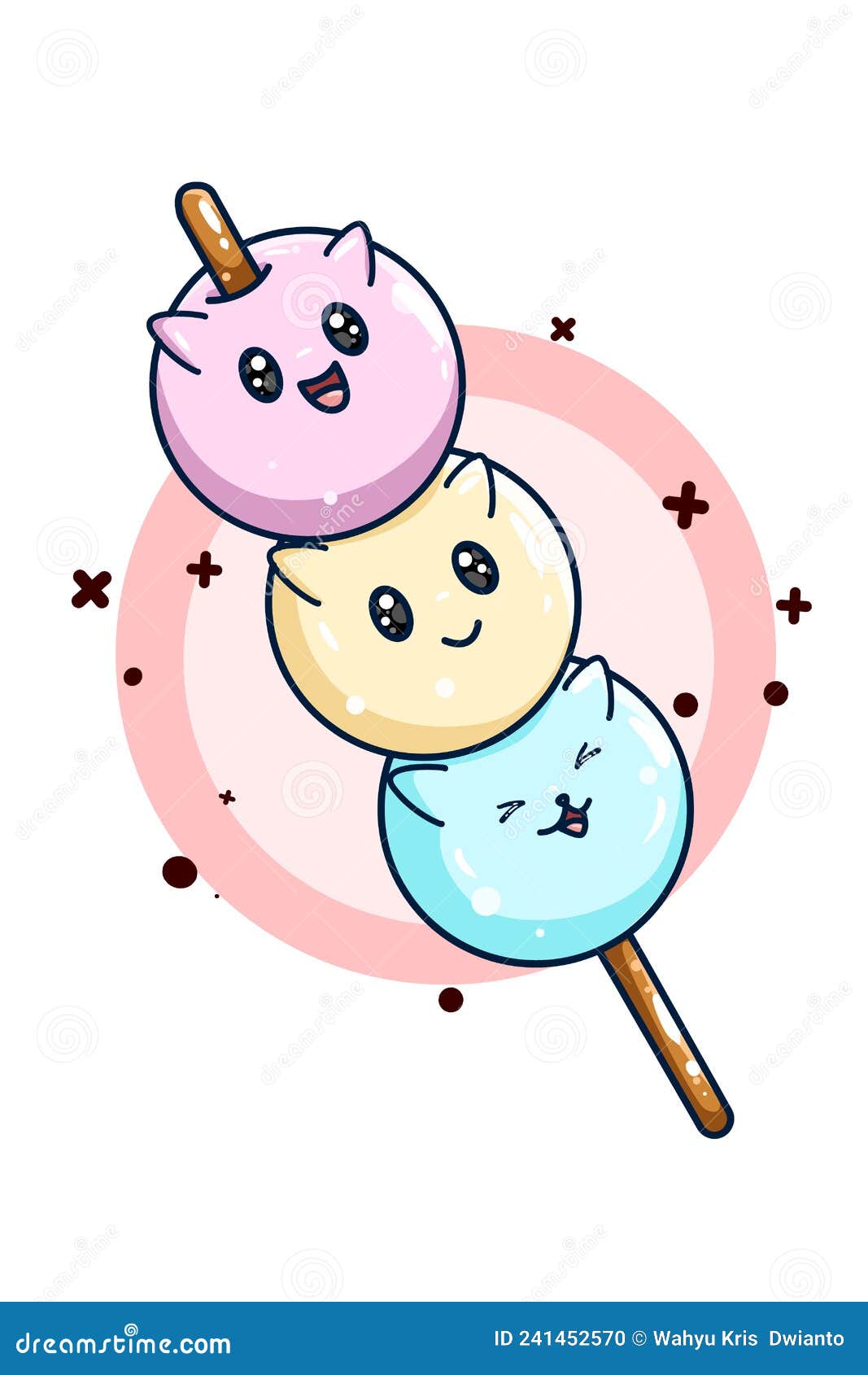 Dango with Colorful and Beautiful Background Illustration Stock Vector ...