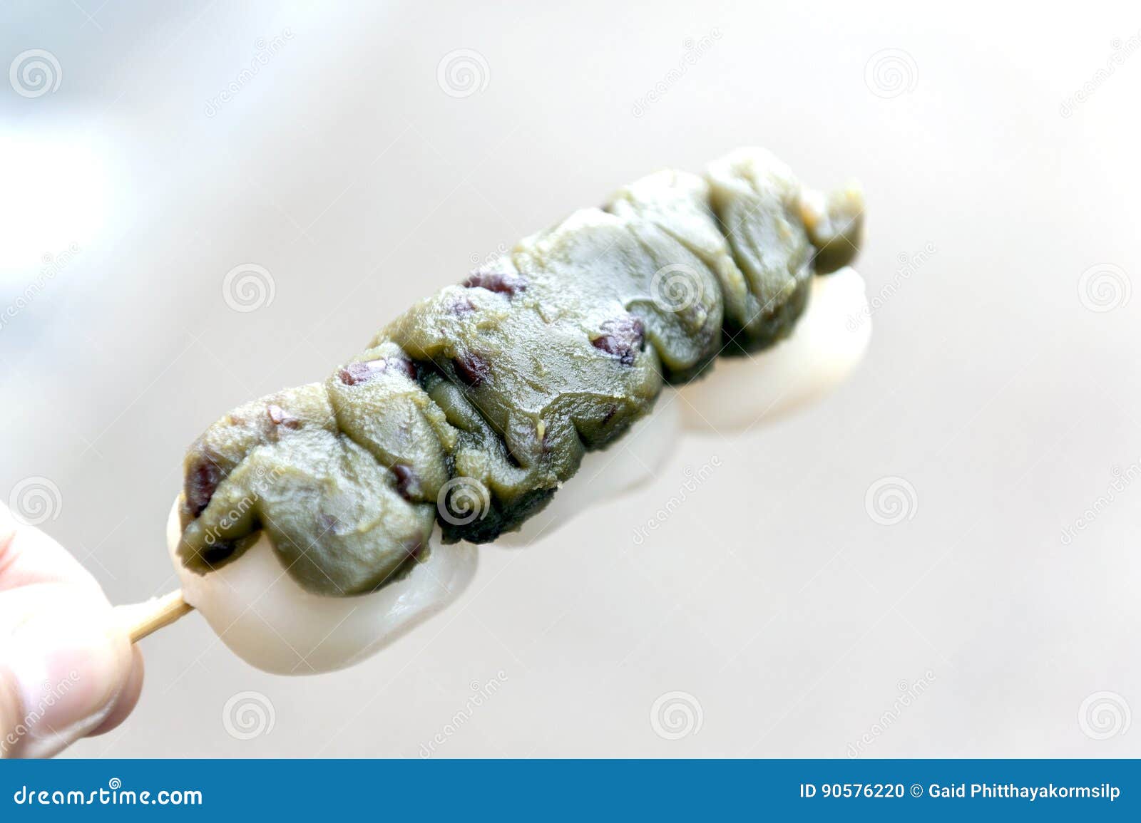 Dango - Japanese Rice Dumpling Made of Green Tea and Red Bean Stock ...