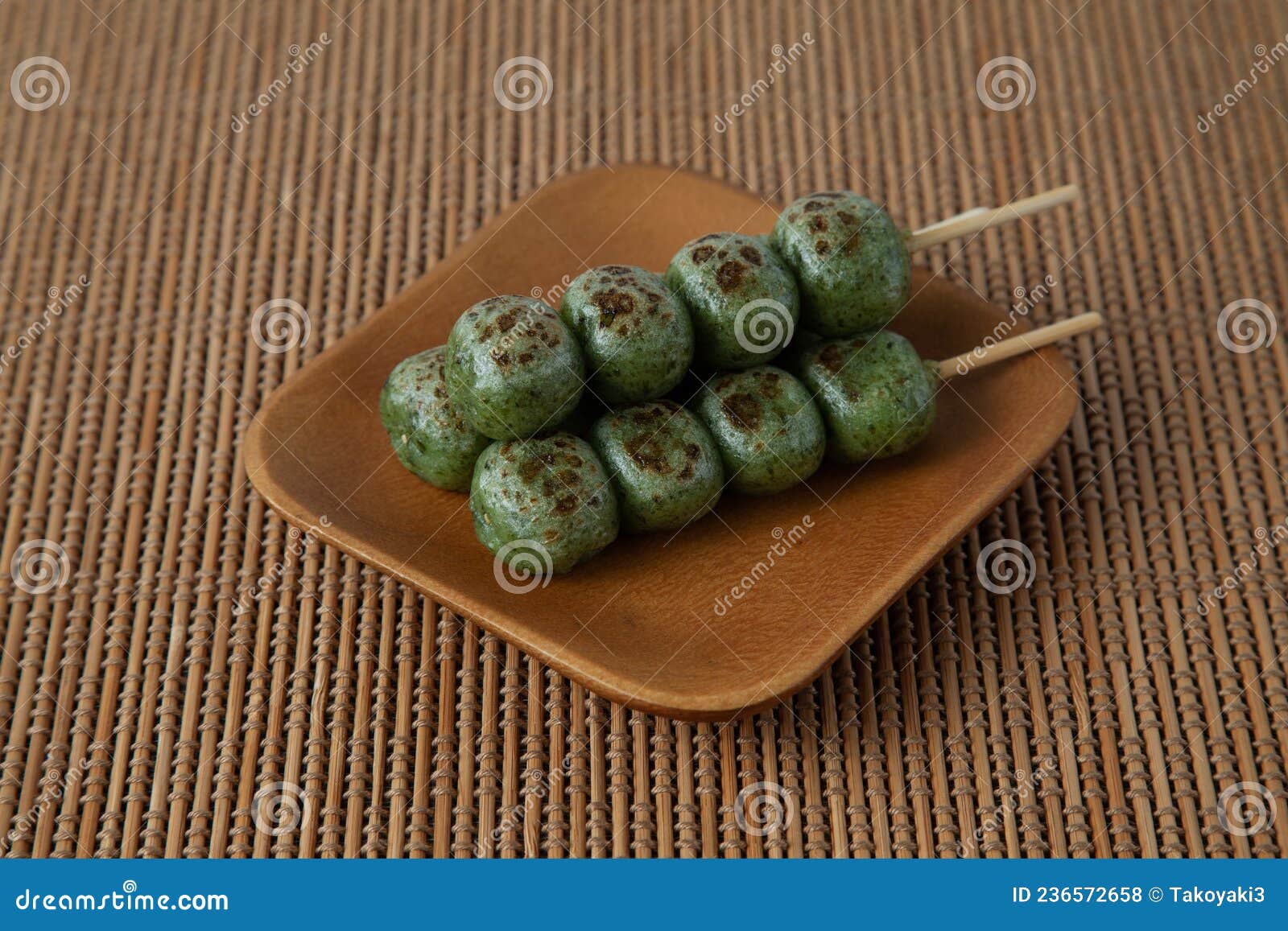 Dango Mugwort Dumpling Rice Cake Japanese Confectionery Isolated on ...