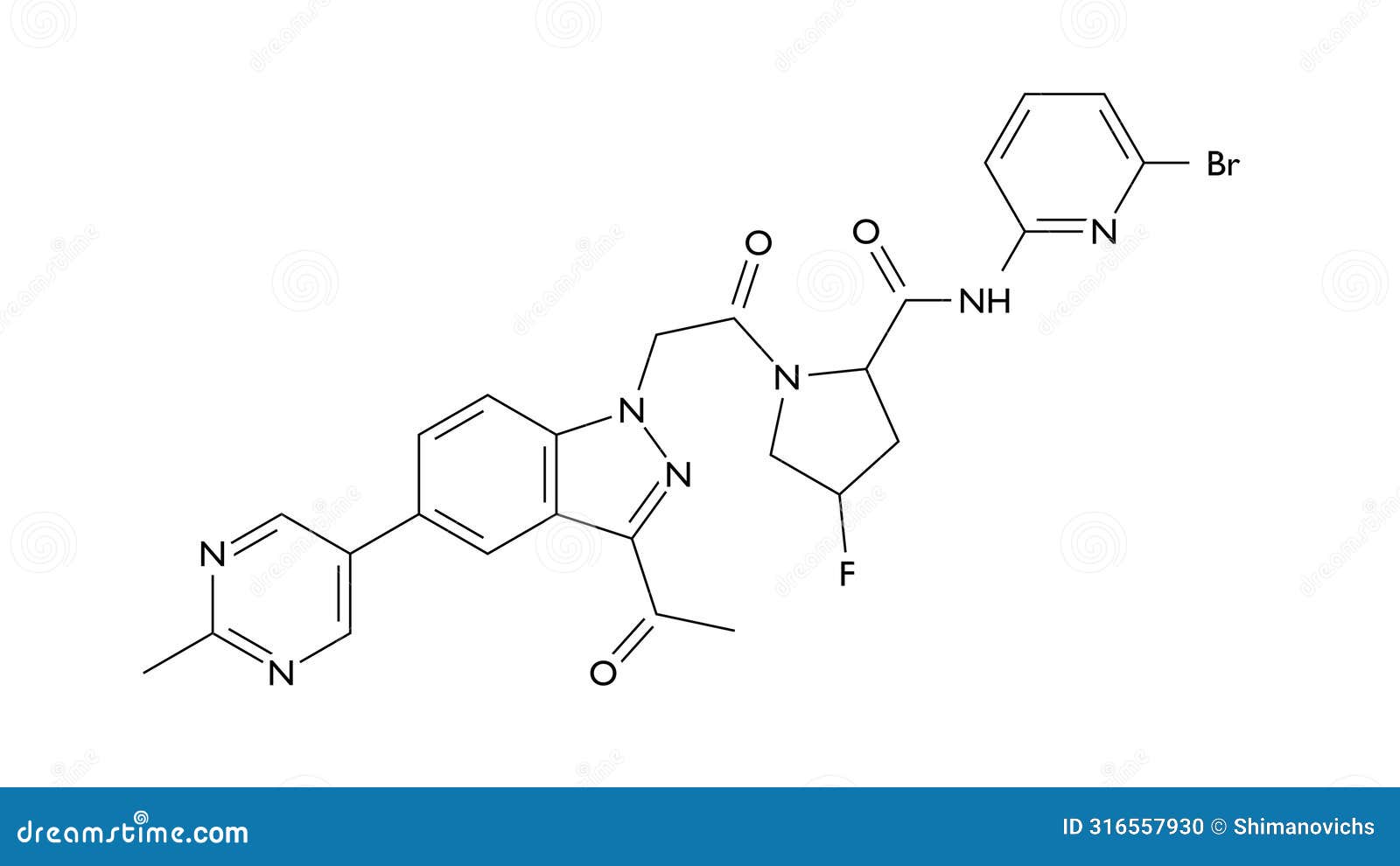 Danicopan Molecule, Structural Chemical Formula, Ball-and-stick Model ...