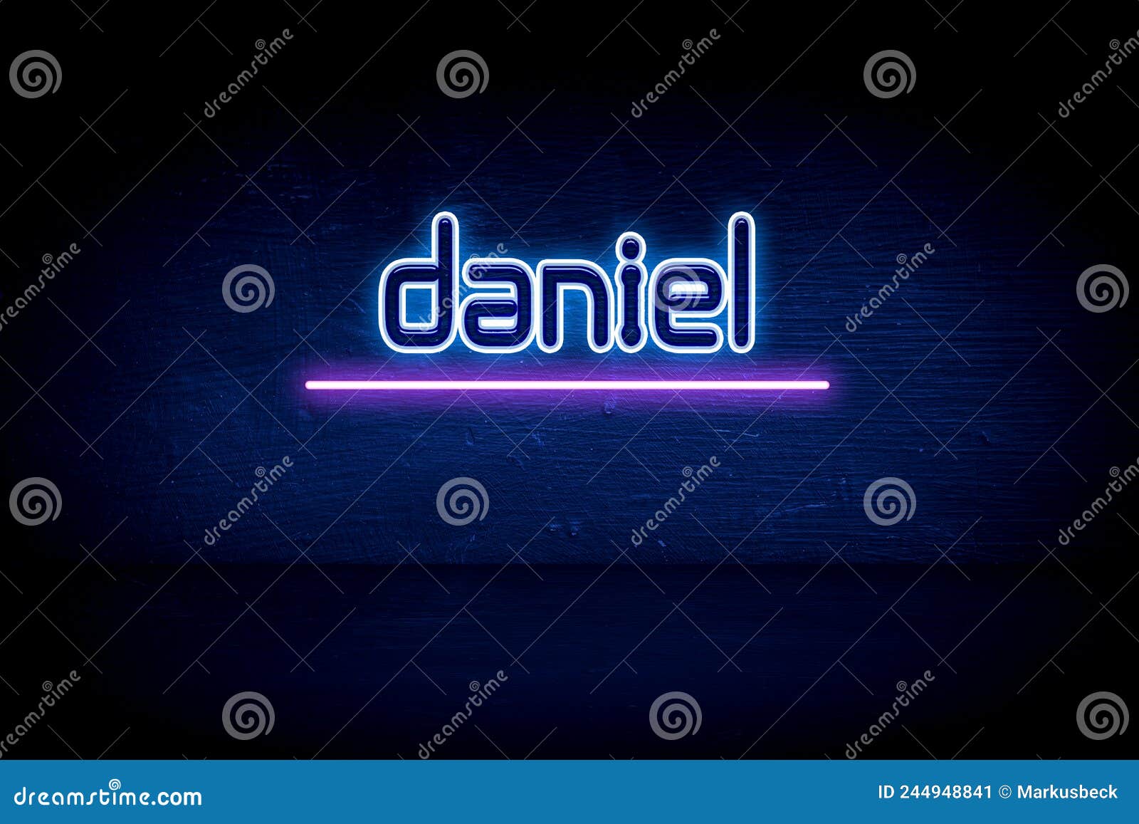 Daniel - Blue Neon Announcement Signboard Stock Illustration ...
