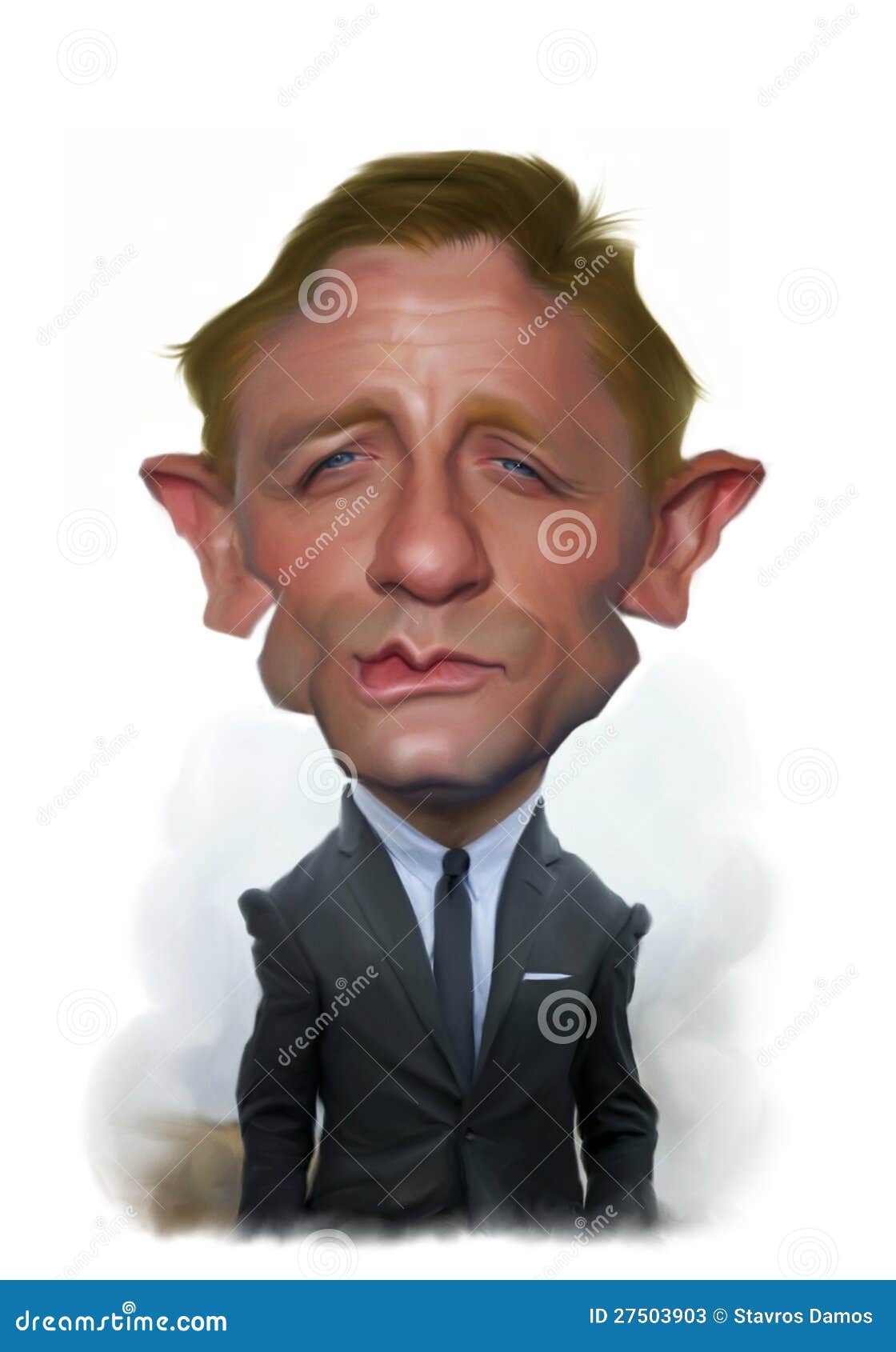 Daniel Craig Caricature Portrait Editorial Stock Photo - Illustration ...
