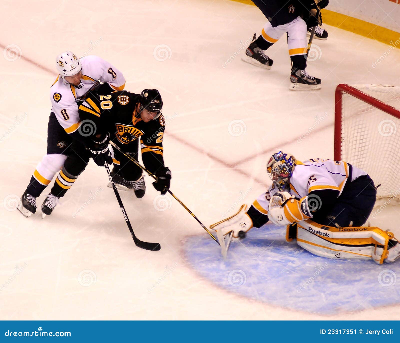 Daniel Paille Beats Pekka Rinne. Editorial Photo - Image of crease ...