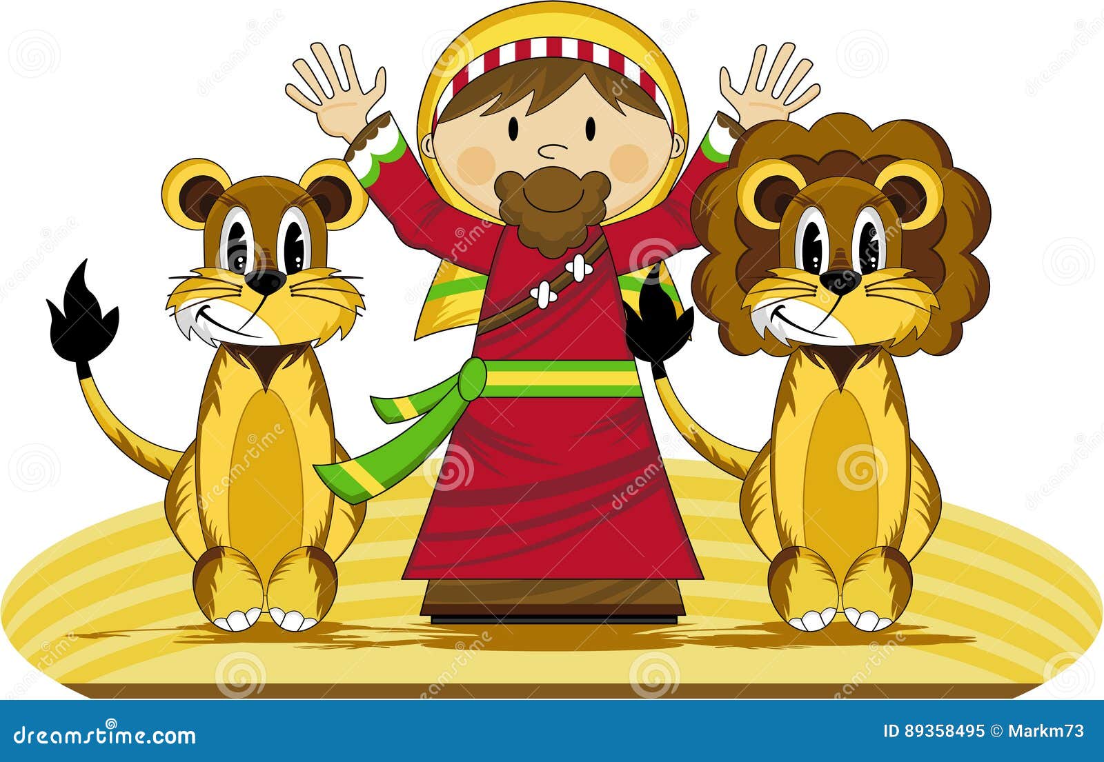Daniel y los leones ilustración del vector. Ilustración de correa ...