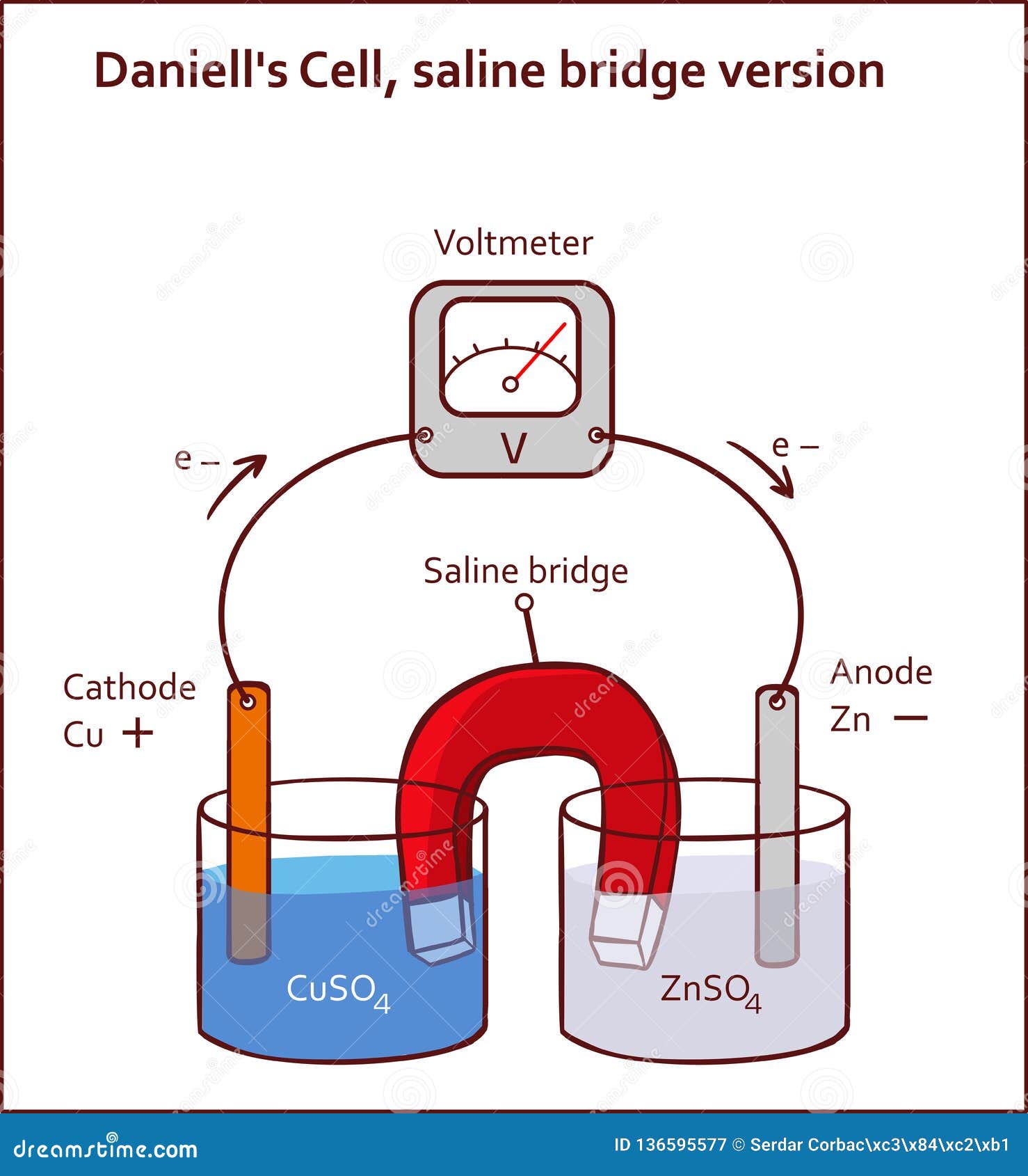 Simple Electrochemical Or Galvanic Cell. The Daniell Cell. Cartoon ...