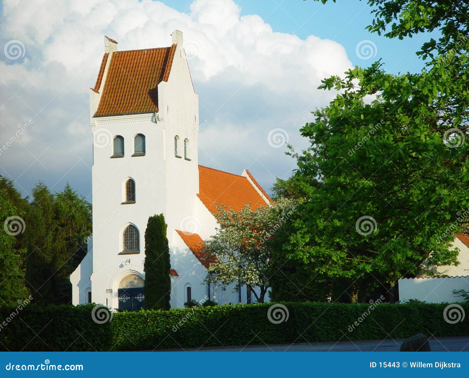 Danish church stock image. Image of trees, scandinavian - 15443