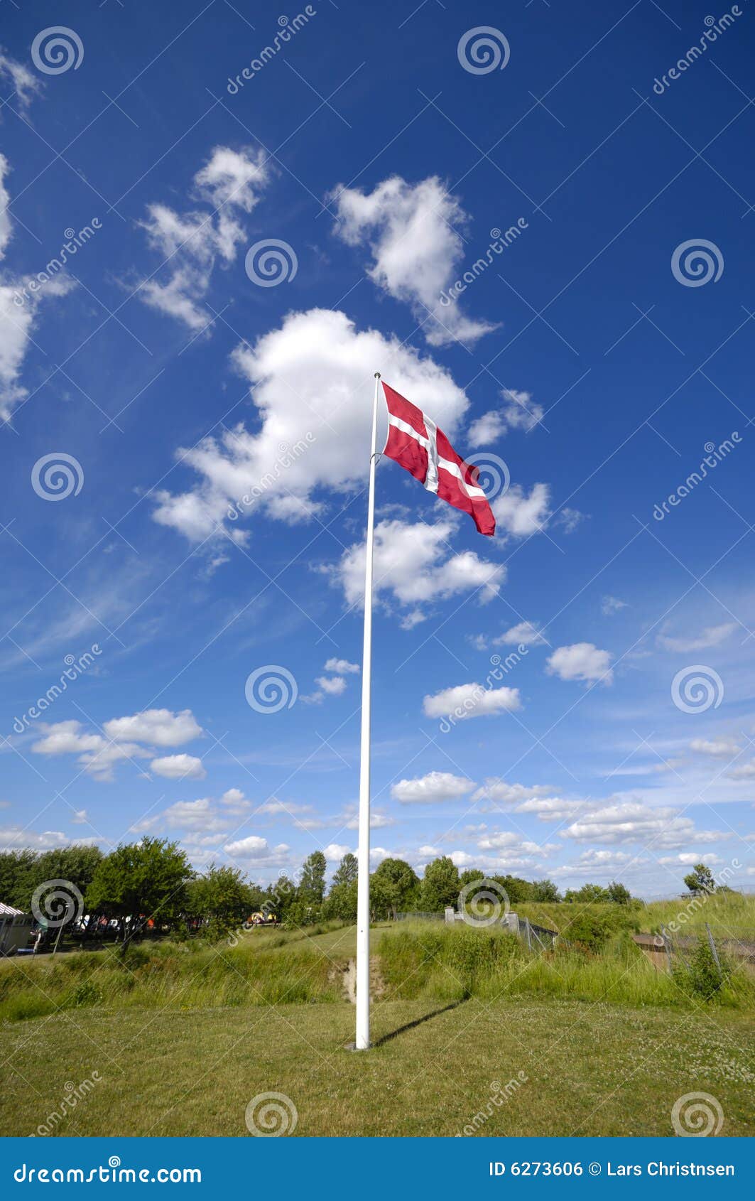 Danish flag stock photo. Image of cloudscape, flagpole - 6273606