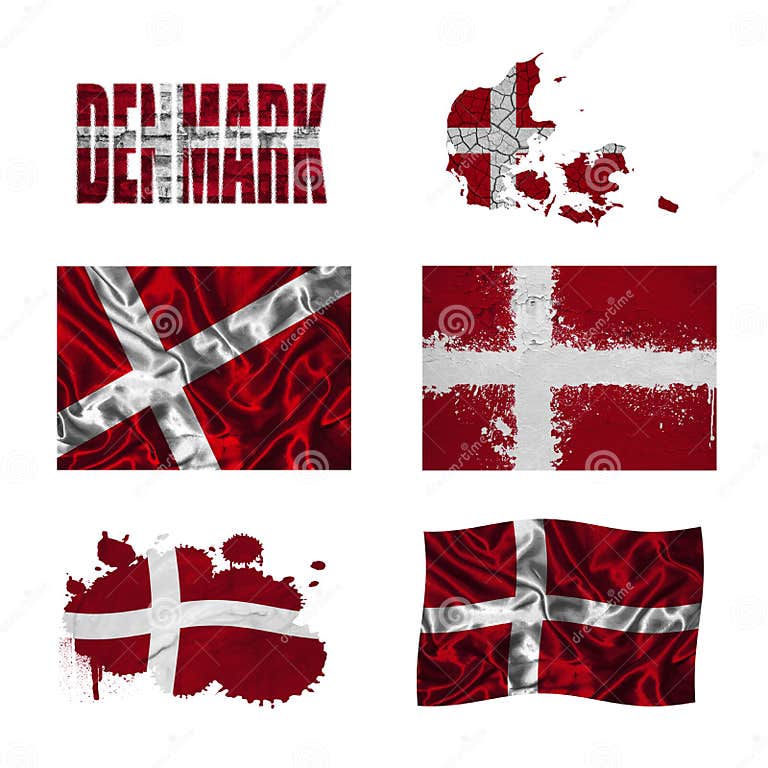 Danish flag collage stock illustration. Illustration of colorful - 27742767