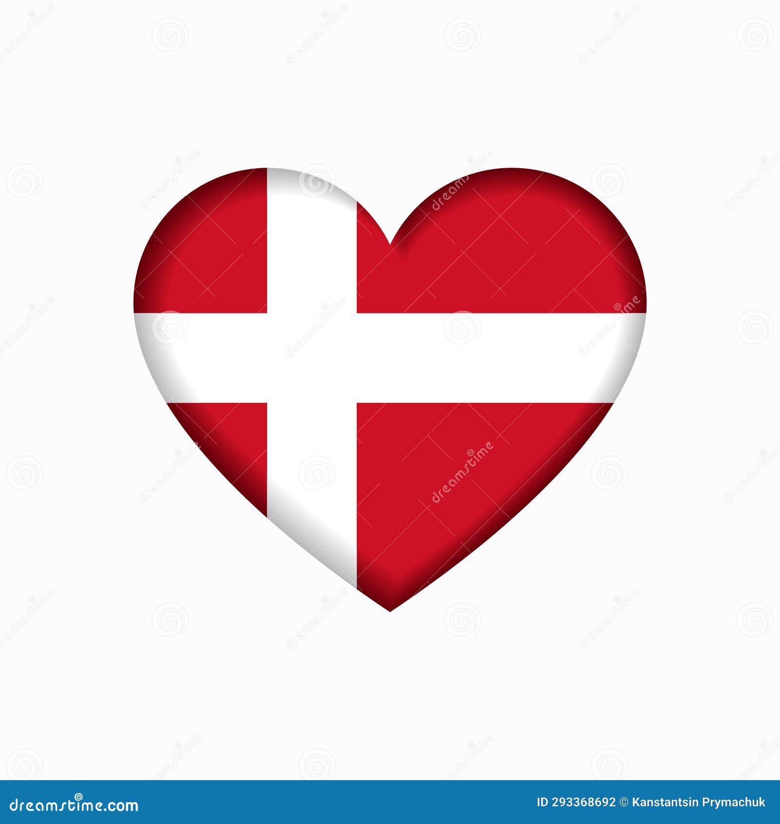 Danish Flag Heart-shaped Sign. Vector Illustration. Stock Vector ...