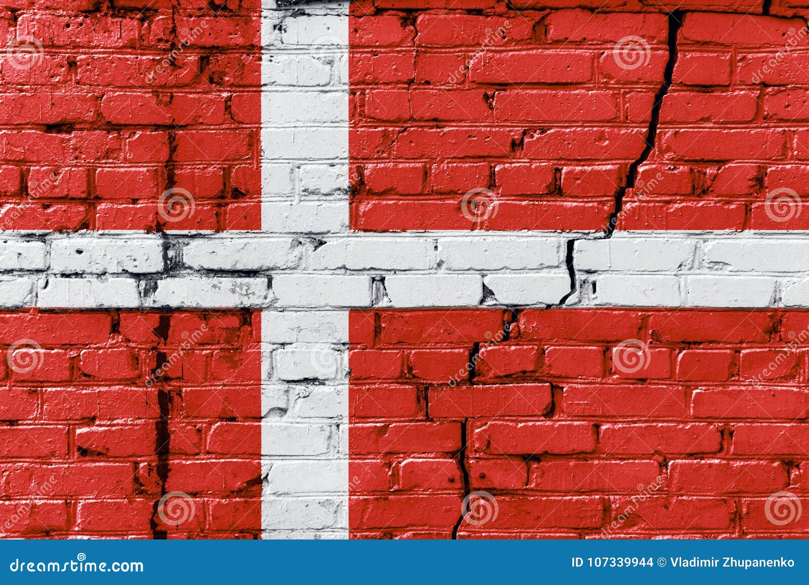 Danish Flag, The Dannebrog, In Front Of A Blue And Cloudy Sky. Stock ...