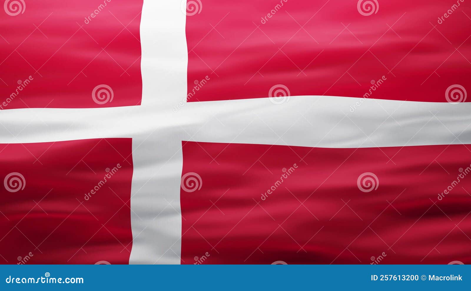 Danish Flag, Rippled Silk Texture - 3D Illustration Stock Illustration ...