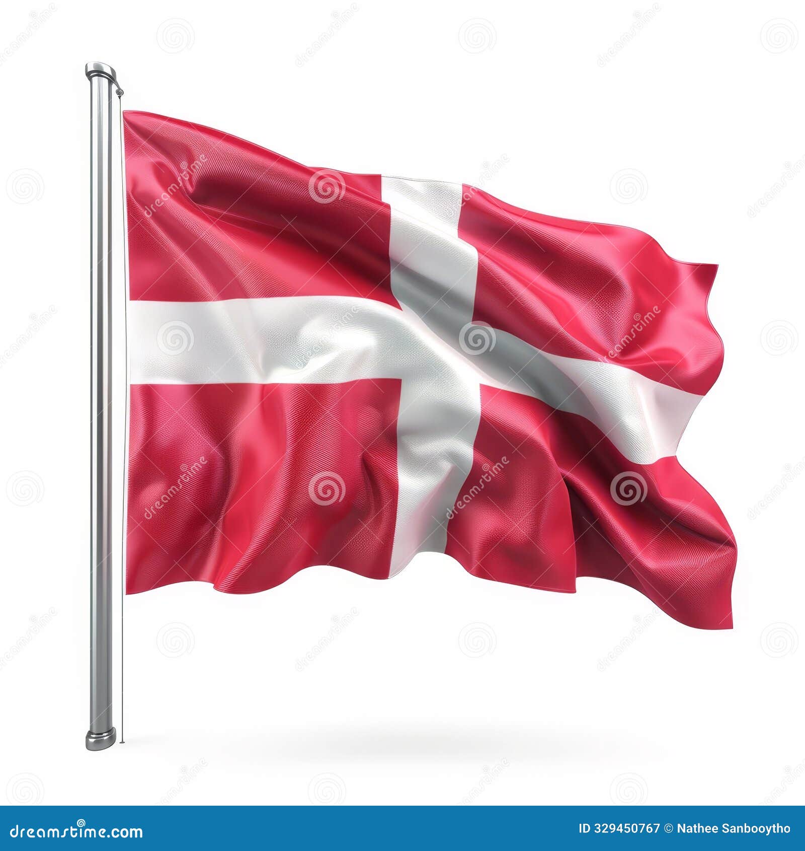 Danish Flag Waving in the Wind Stock Illustration - Illustration of ...