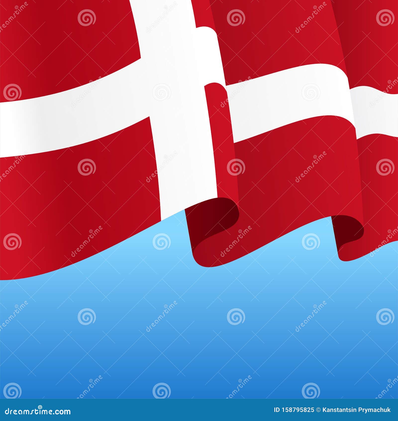 Danish Flag Wavy Abstract Background. Vector Illustration. Stock Vector ...