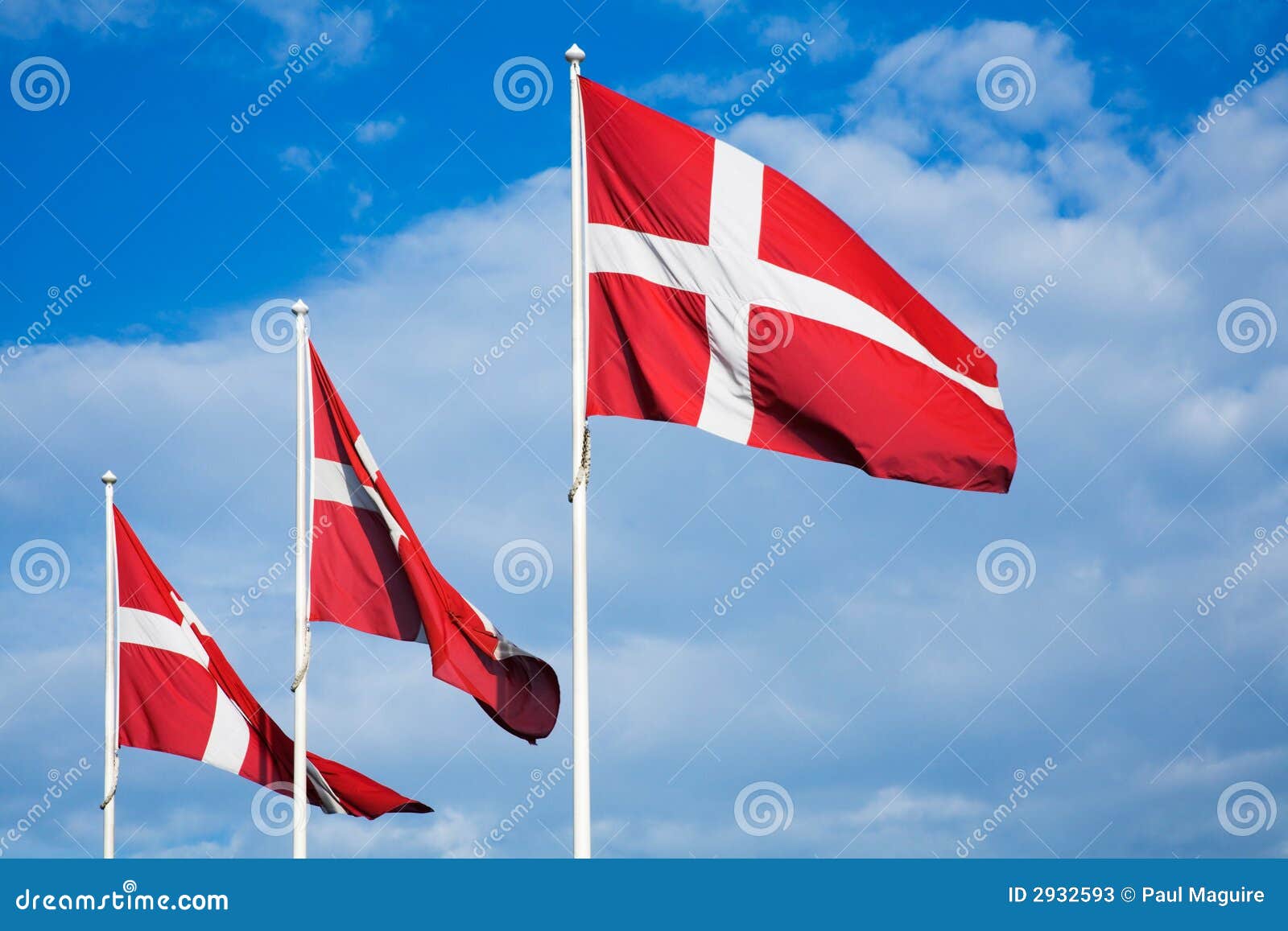 Danish Flags stock image. Image of danish, flutter, europe - 2932593