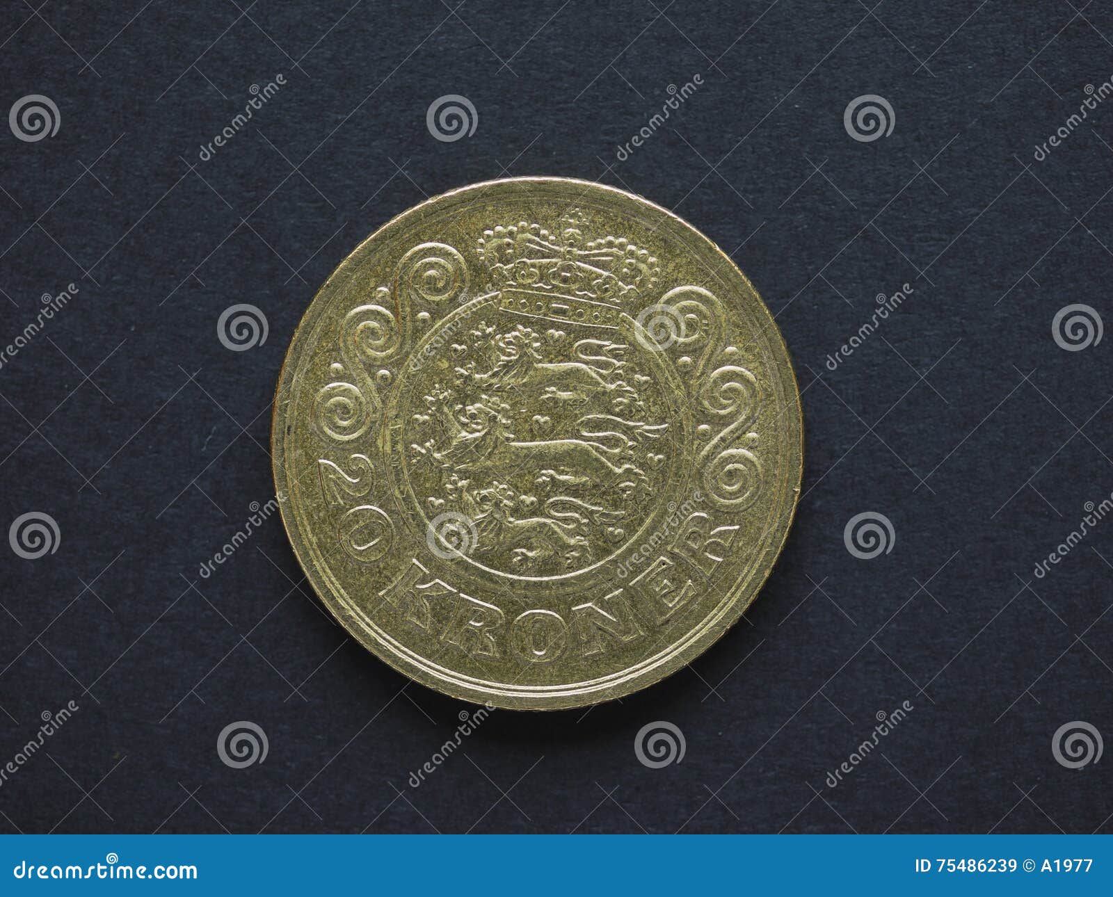 20 Danish Krone DKK coin stock image. Image of money - 75486239