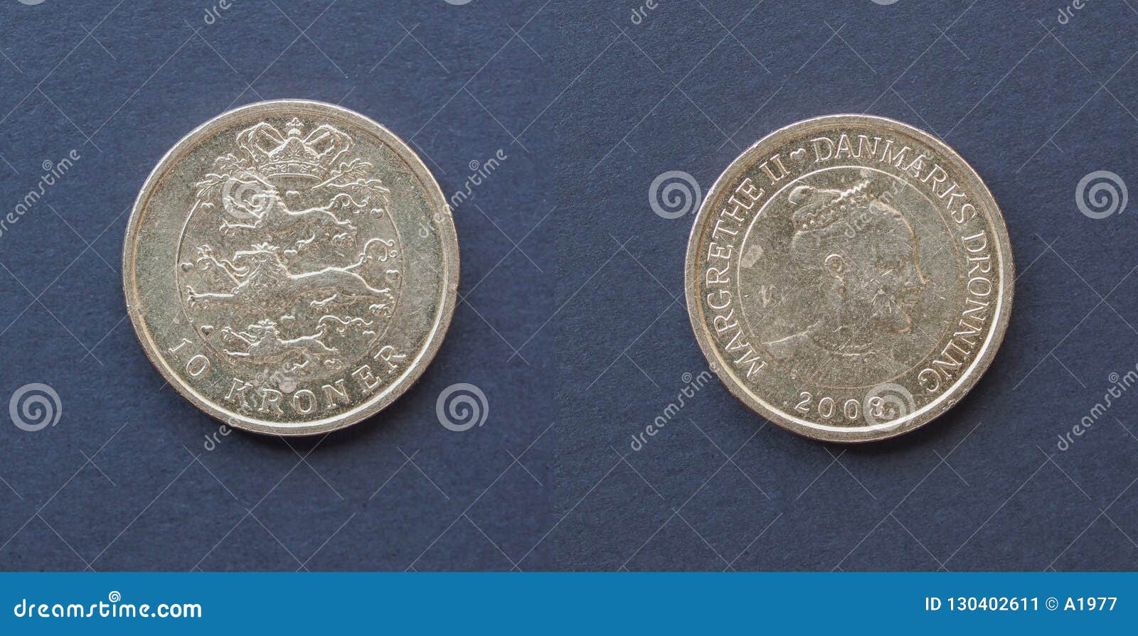 10 Danish kroner coin stock image. Image of kroner, coins - 130402611