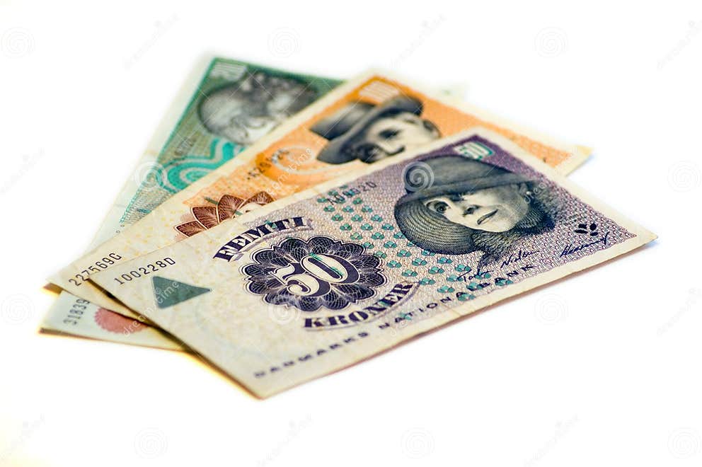 Danish Kroner (DKK) on White Stock Image - Image of krone, coin: 6747191