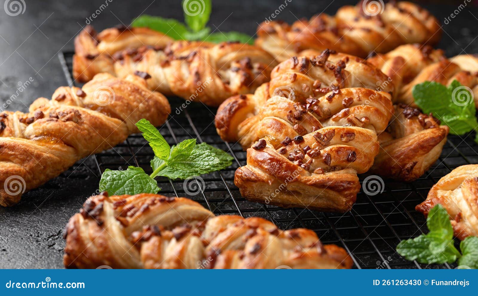 Danish Maple Syrup, Pecan Nuts Plaits Pastry Stock Photo - Image of ...
