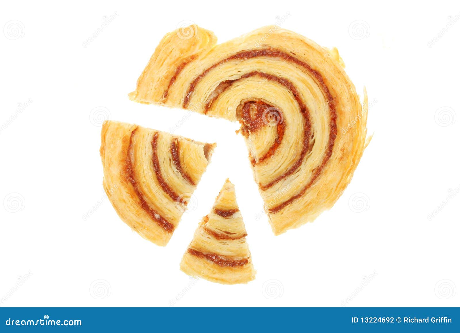 Danish Pastry Cut into Segments Stock Photo - Image of segment, pecan ...