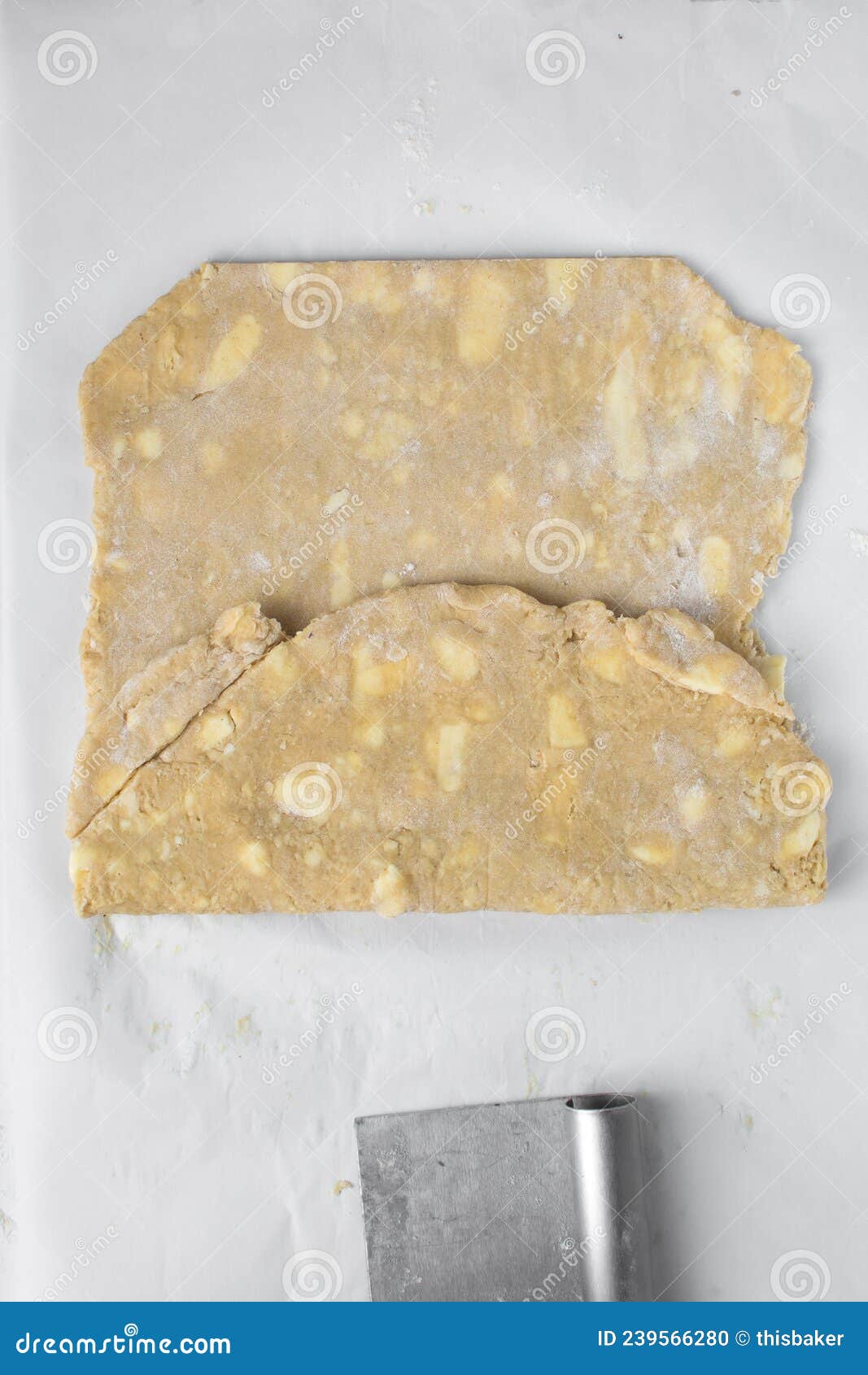 Danish Pastry Dough Being Laminated Stock Photo - Image of short ...