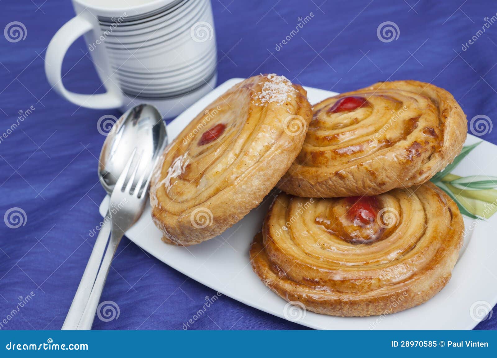 Danish pastry on a plate stock image. Image of luxury - 28970585