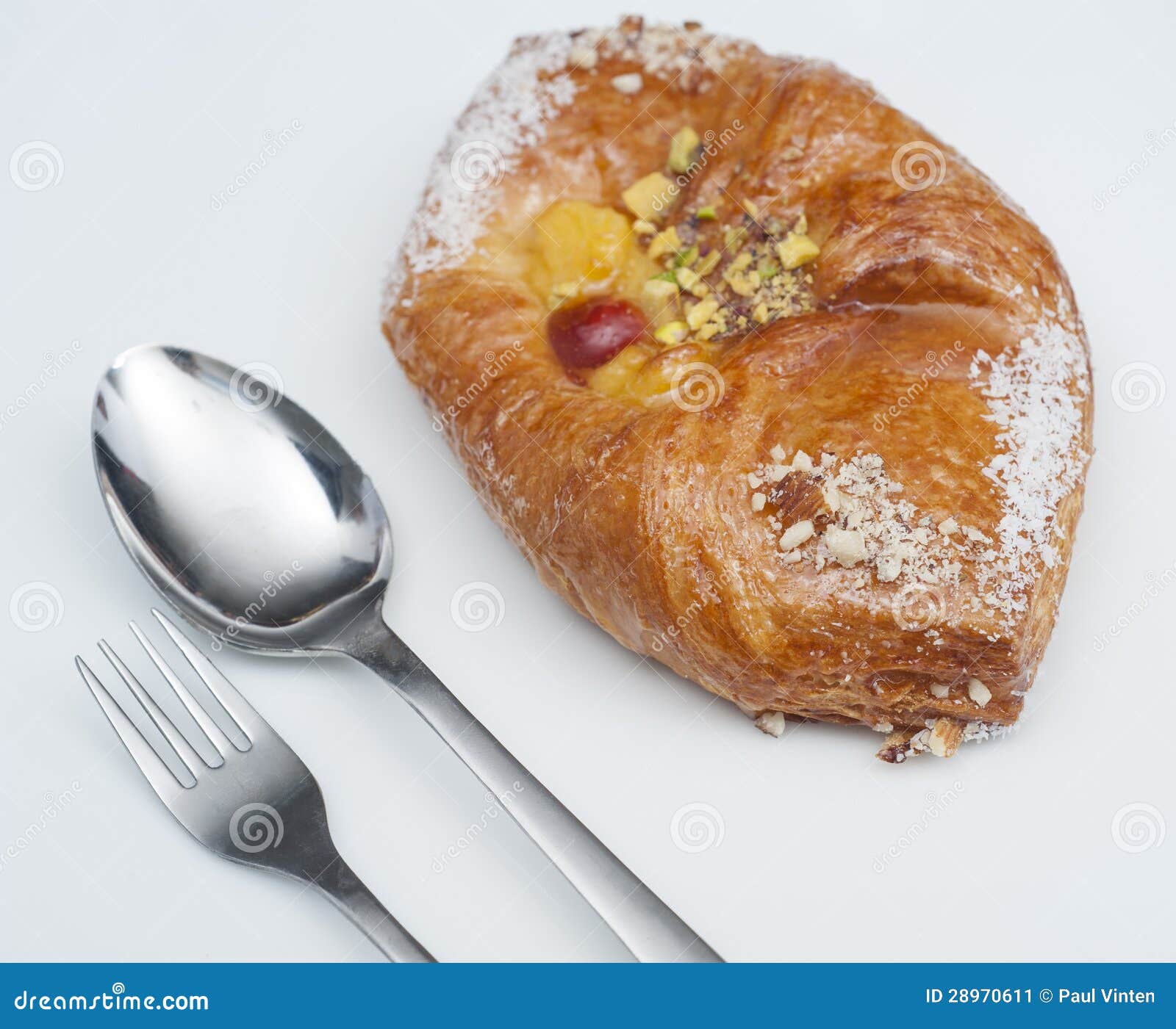 Danish pastry on a plate stock image. Image of confectionery - 28970611
