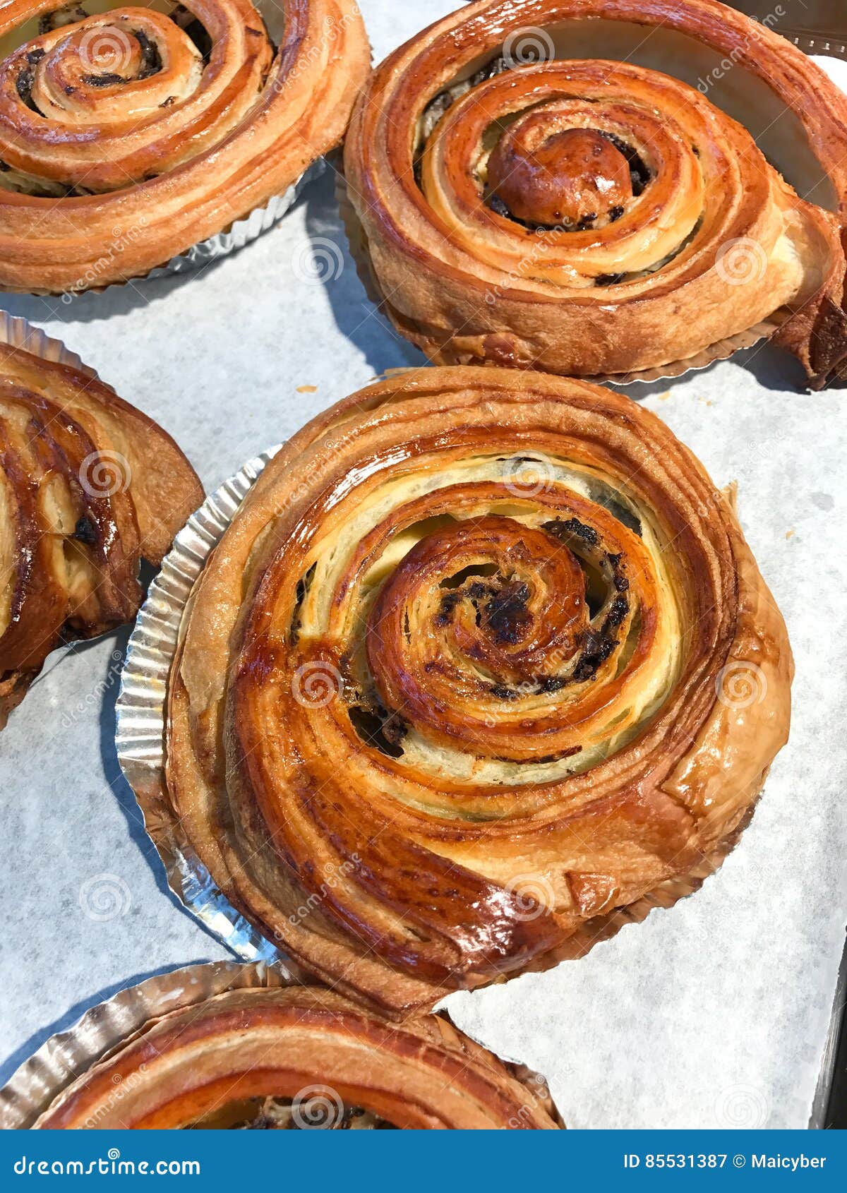 Danish raisin roll stock image. Image of danish, product - 85531387