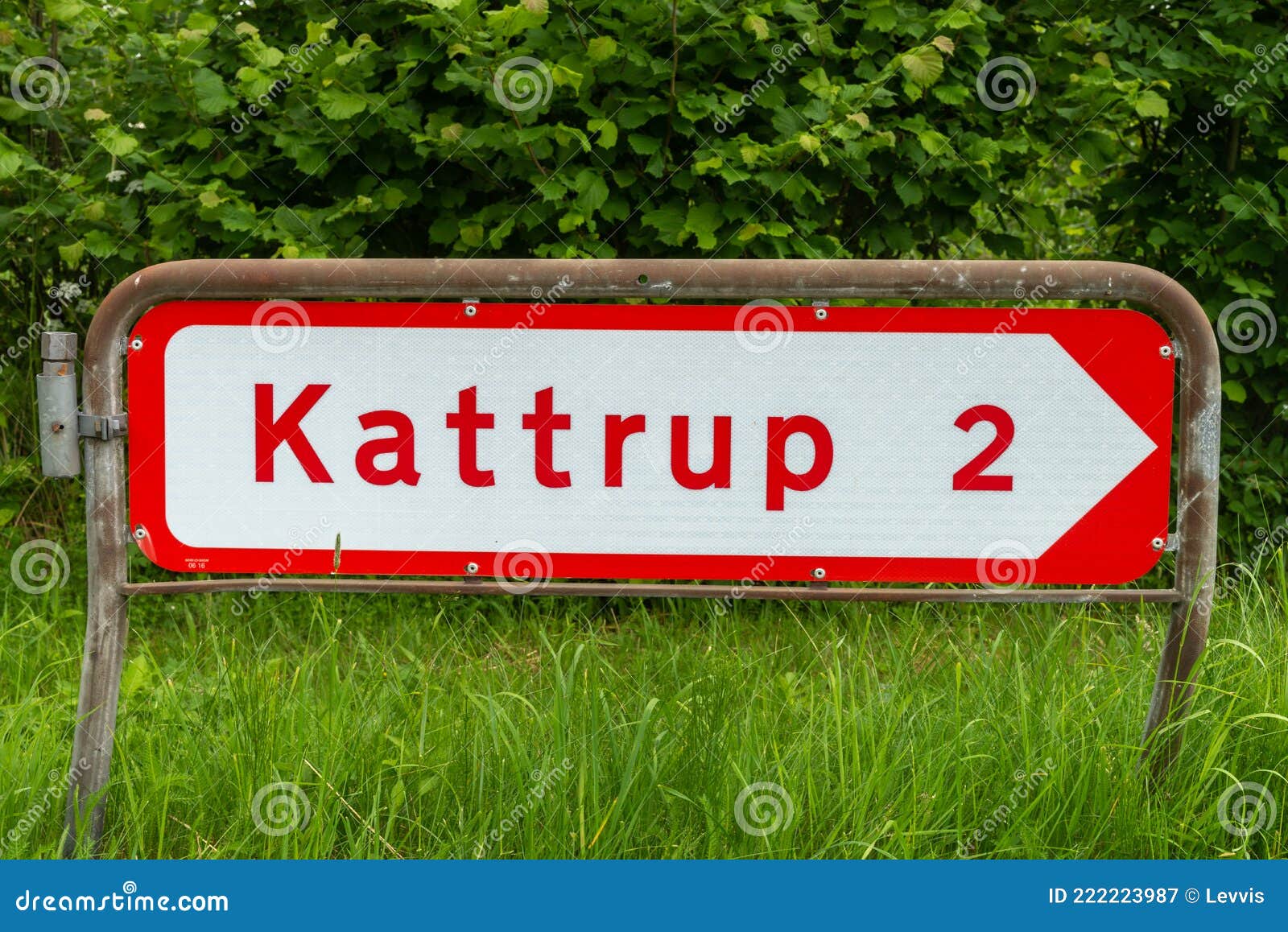 Danish Road Sign. Kattrup 24 Km Stock Image - Image of signs, european ...