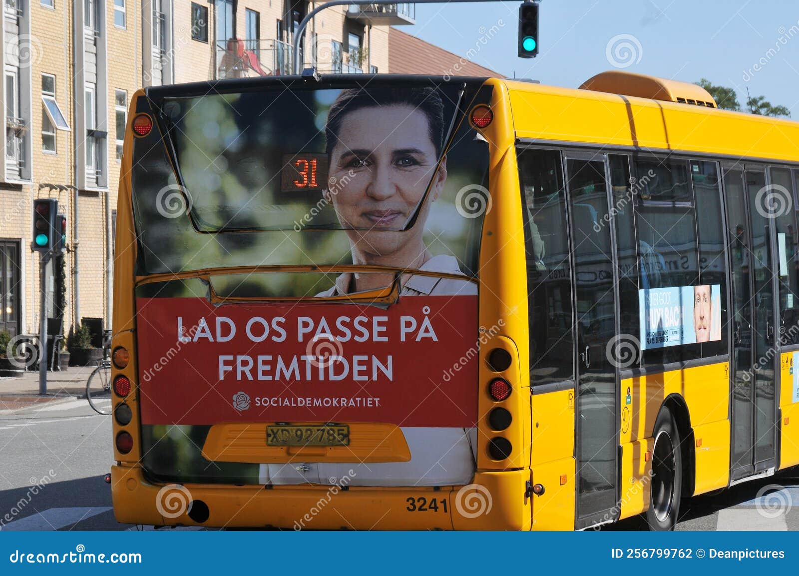 Danish Socil Democrats Election Campaign Poster on Bus Editorial ... Danish Socil Democrats Election Campaign Poster on Bus Editorial ...