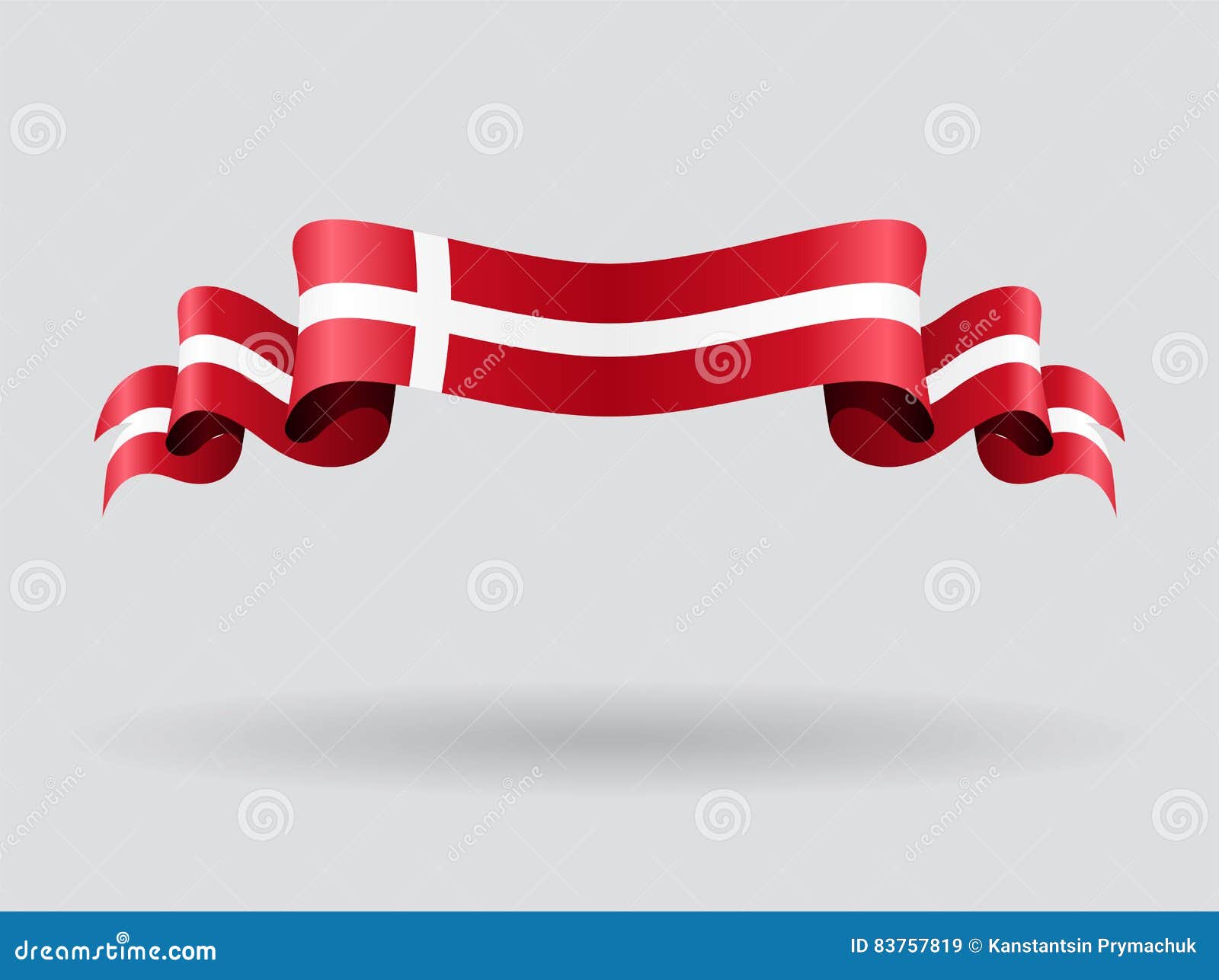 Danish Wavy Flag. Vector Illustration. Stock Vector - Illustration of ...