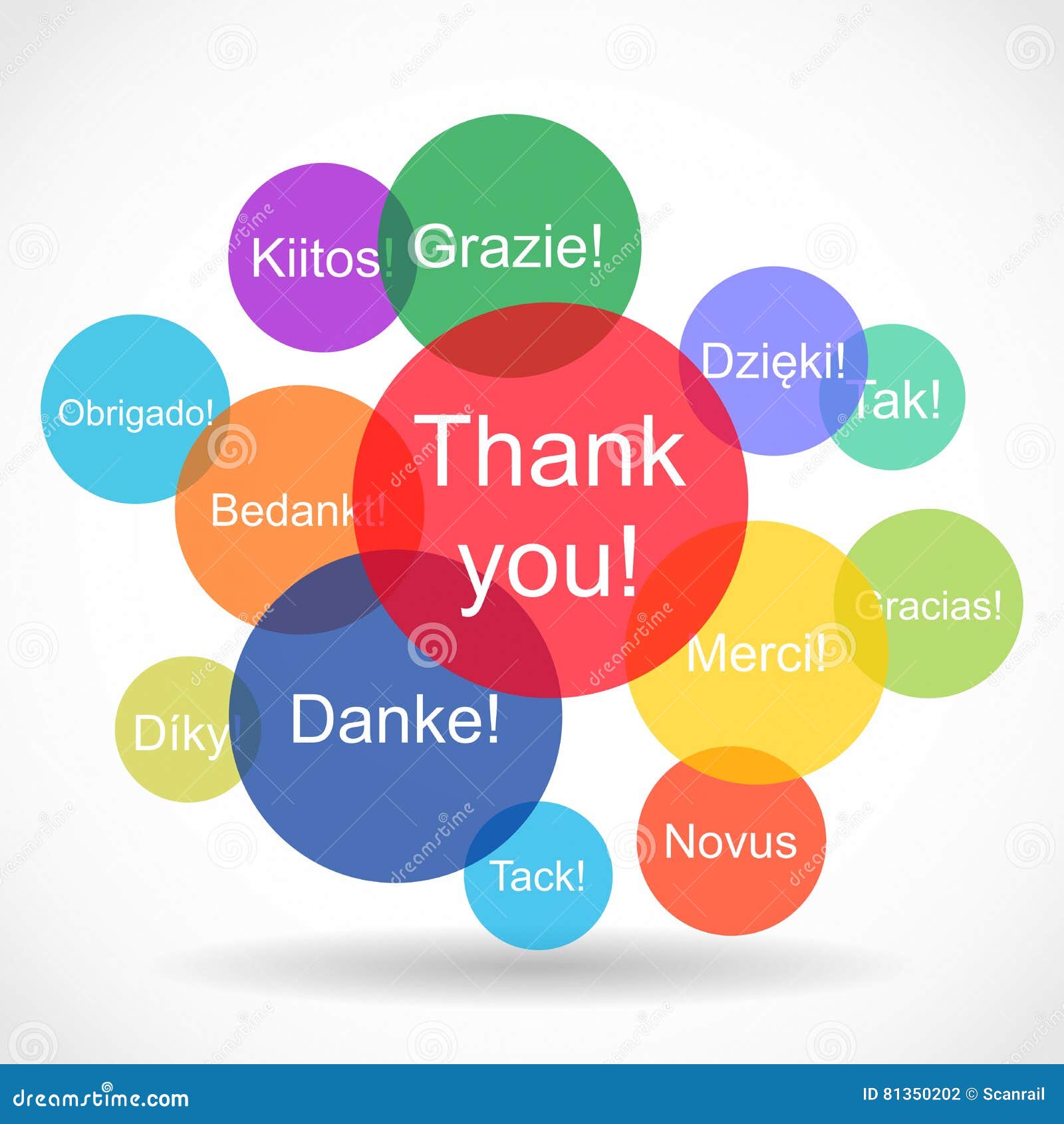 Dank U Berichten in Verschillende Talen Vector Illustratie ...