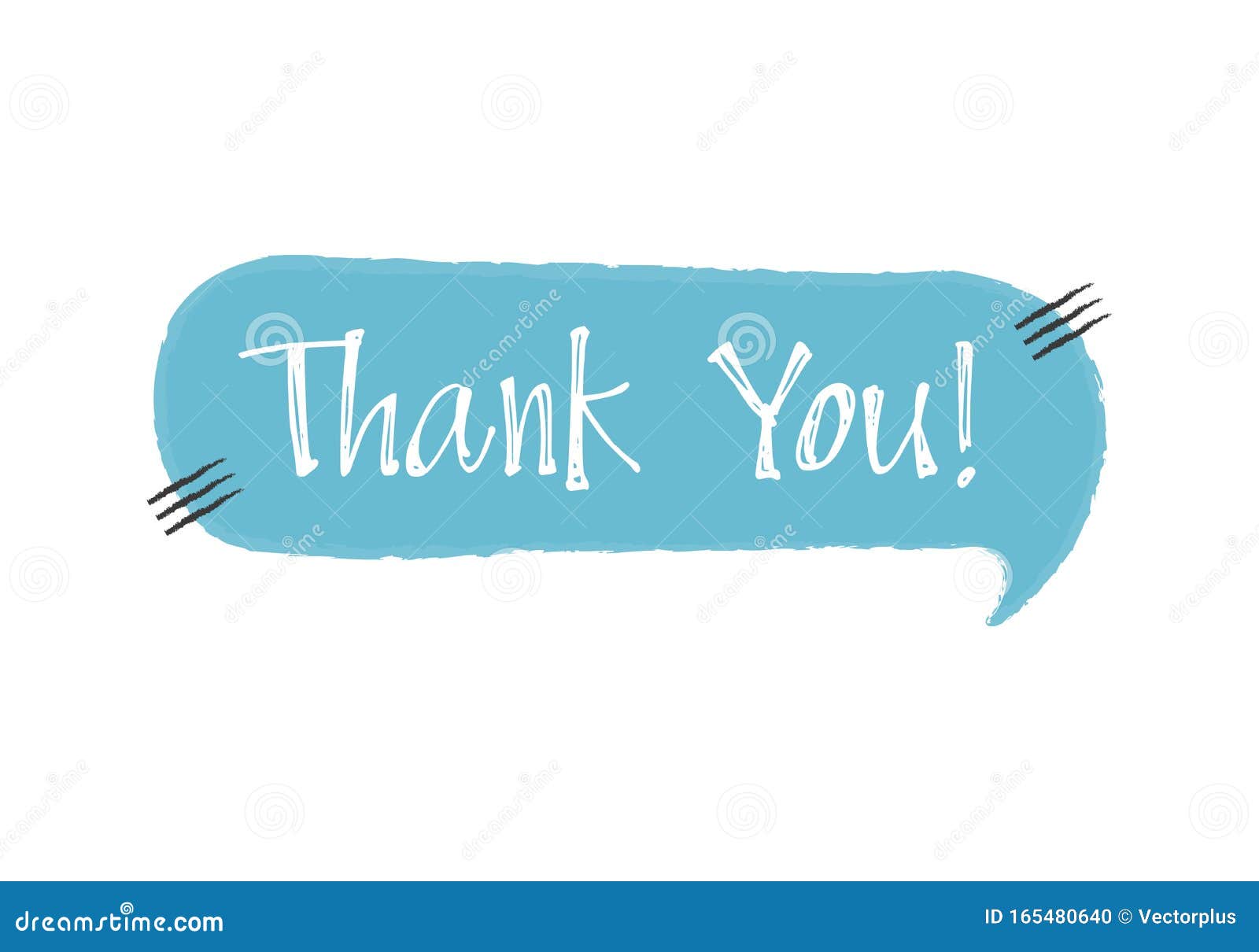 Dank U - Blauwe Tekstballon in Doodstijl Vectorillustratie Stock ...