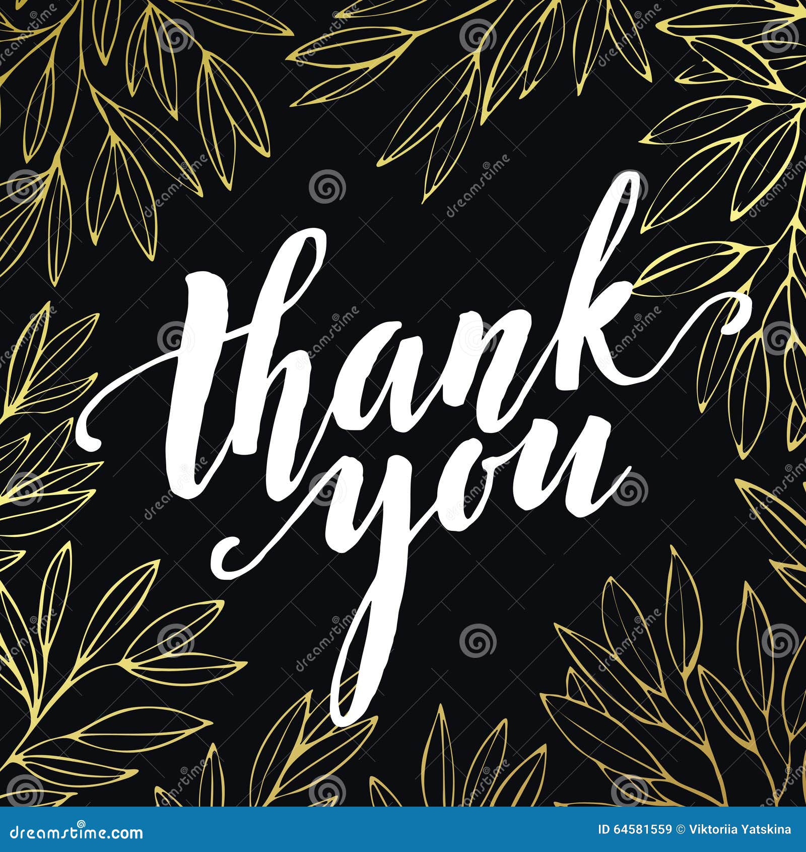 Dank U Gouden Het Van Letters Voorzien Ontwerp Vector Vector ...