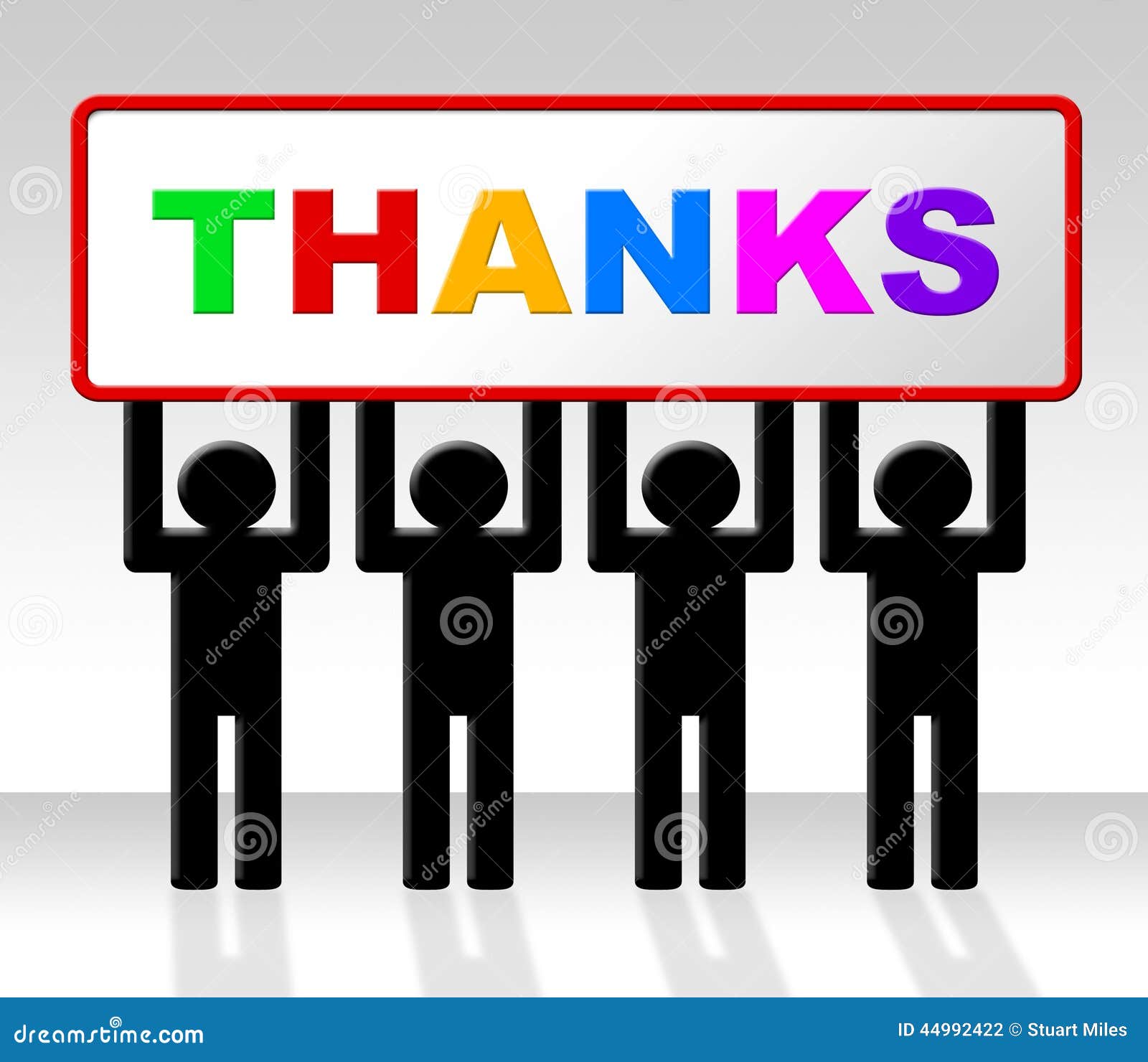 Danke Bedeutet Die Dankbare Mitteilung Und Dankbarkeit Stock Abbildung ...