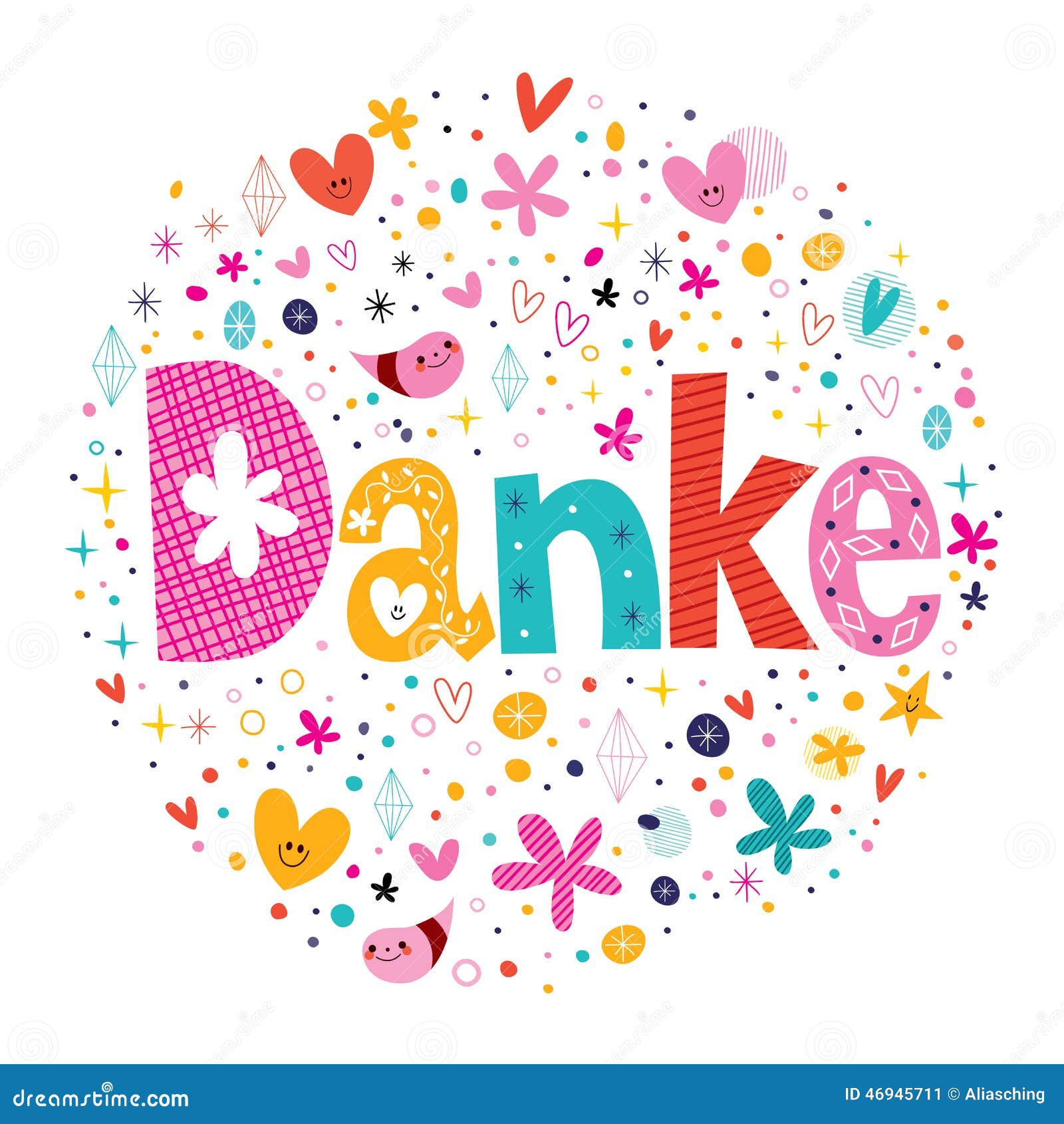 Danke - Dank in het Duits vector illustratie. Illustration of ...